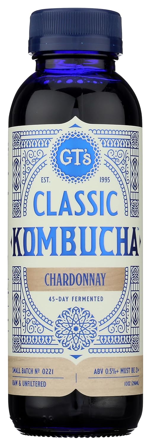 Amazon.com: GT's CLASSIC KOMBUCHA Chardonnay - 10 fl oz Bottle - Raw ...