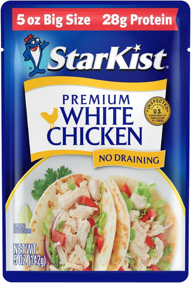 Amazon.com: StarKist Premium White Chicken, 5 oz Pouch (Pack of 12 ...