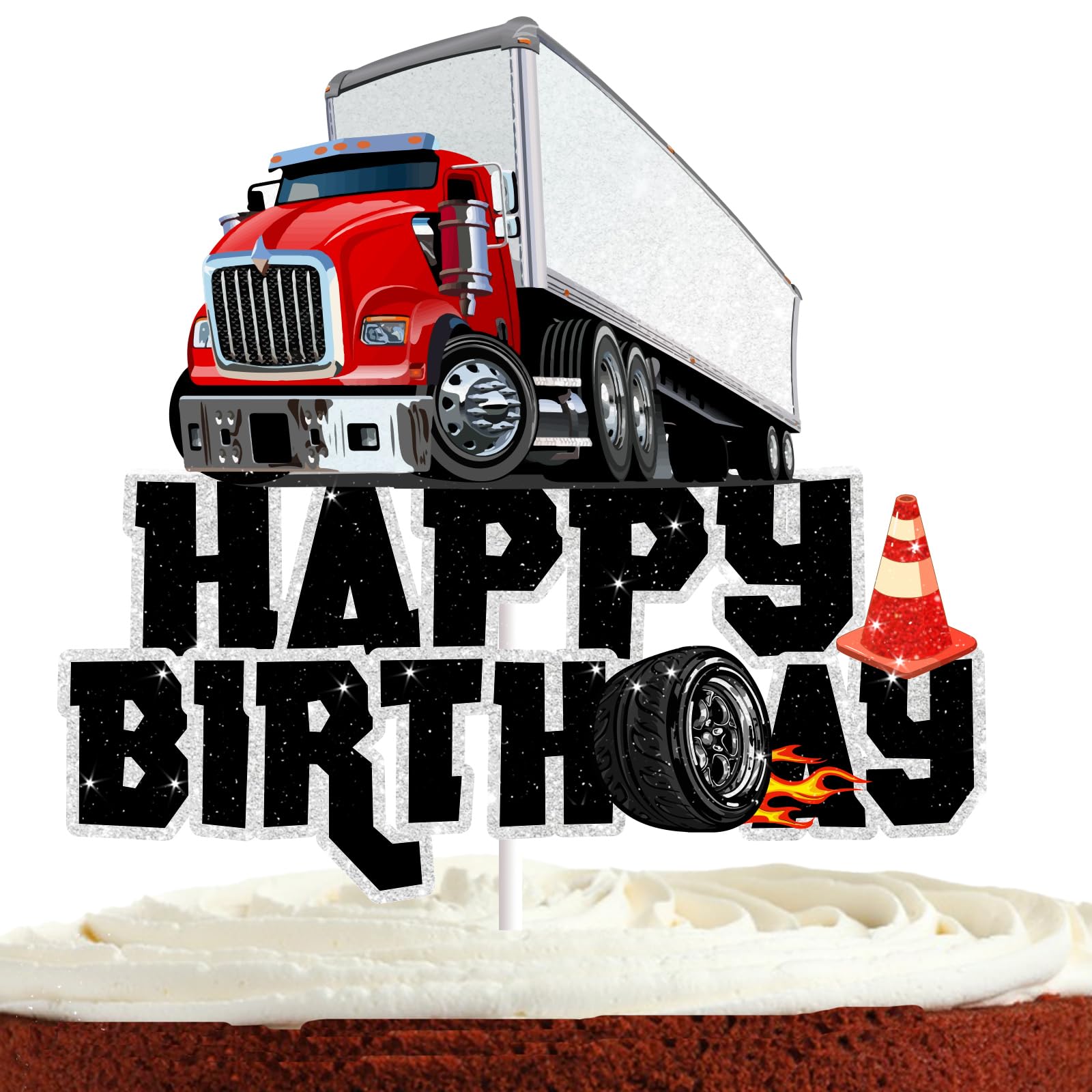 Amazon.com: Truck Cake Topper for Boys Men Happy Birthday ...