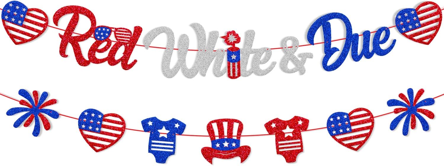 Amazon.com: Red White and Blue Glitter A Little Firecracker is On The ...