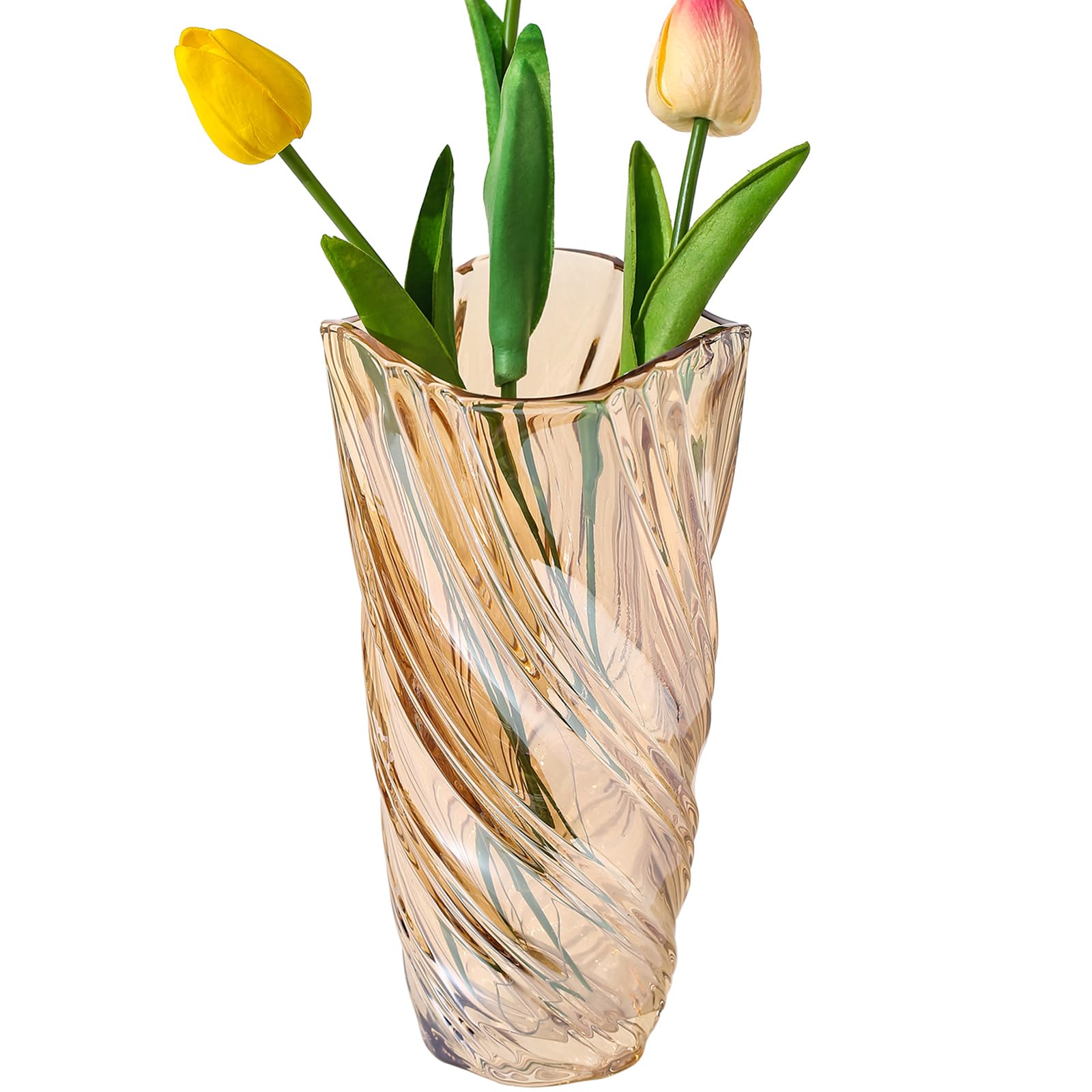 Amazon.com: Glass Vase,Elegant Spiral Decorative Centerpiece for Home ...