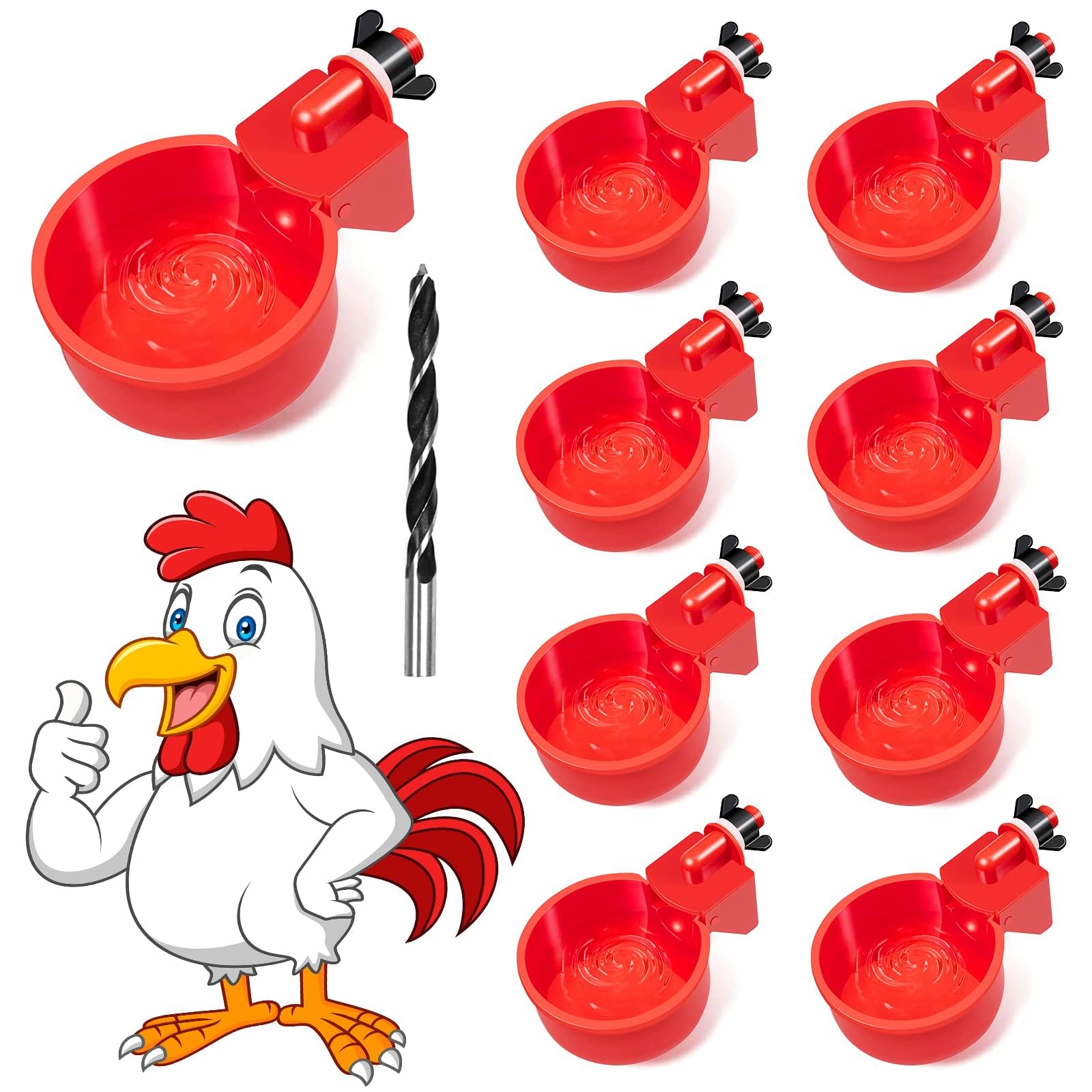 Amazon.com: YJTIMEGS 8 Pack Chicken Waterer, Chicken Water Cups, DIY ...
