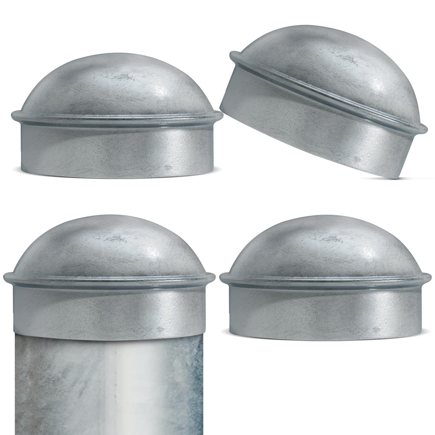Snapklik.com : 4" Chain Link Post Caps, Galvanized Fence Post Caps, For ...