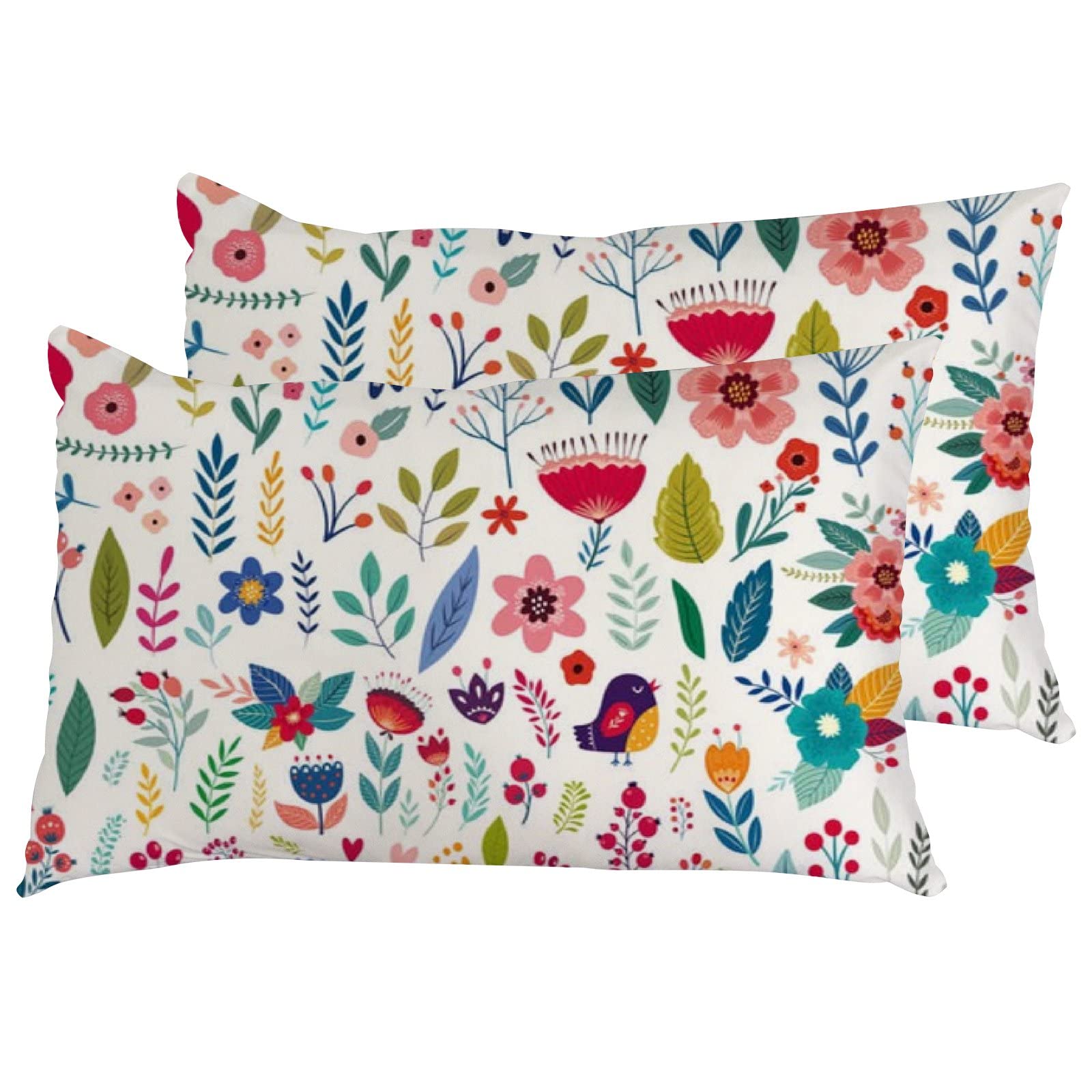 Amazon.com: Vantaso Country Spring Flowers Pillowcase Set of 2 Pillow ...
