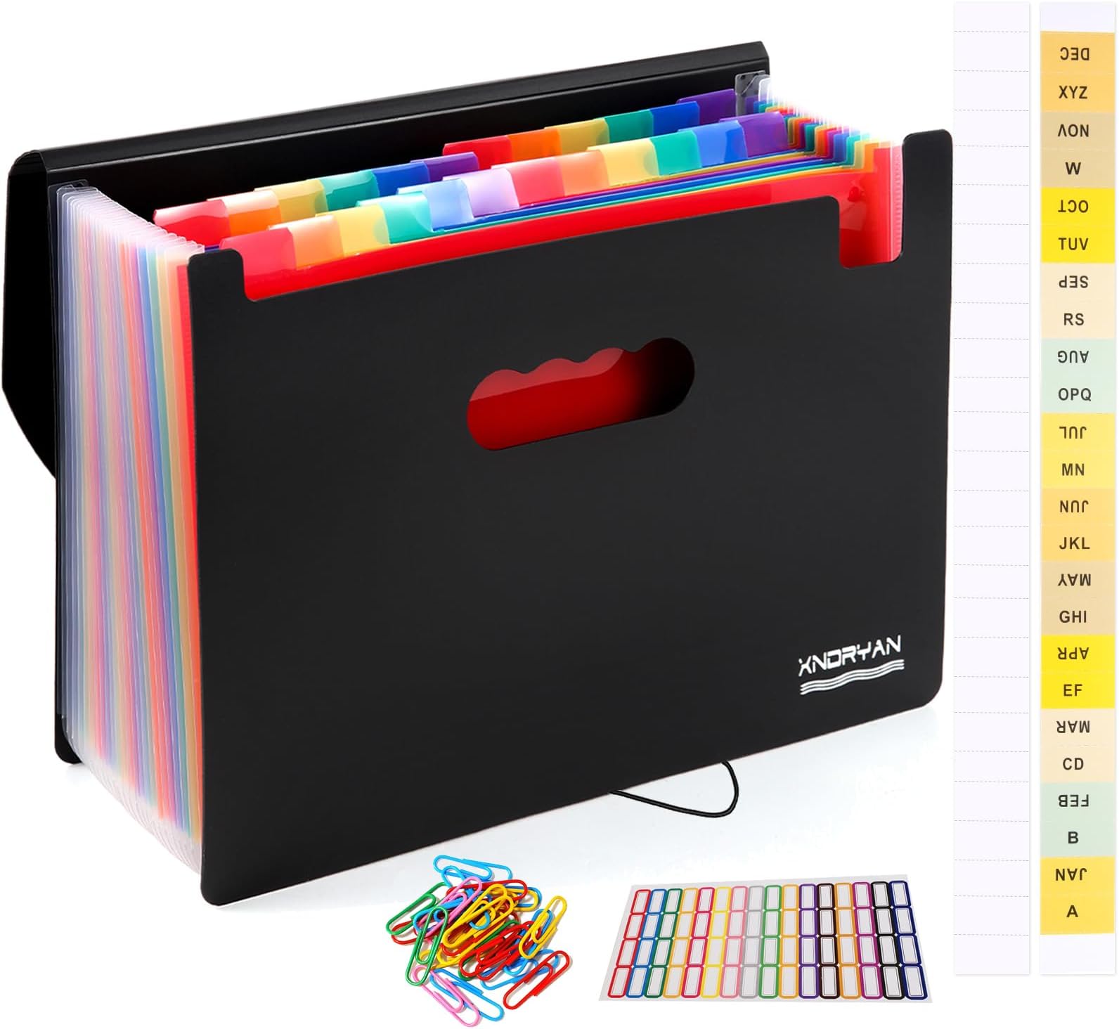 File Organiser, Xndryan 24 Pockets Document Organiser Expanding File ...