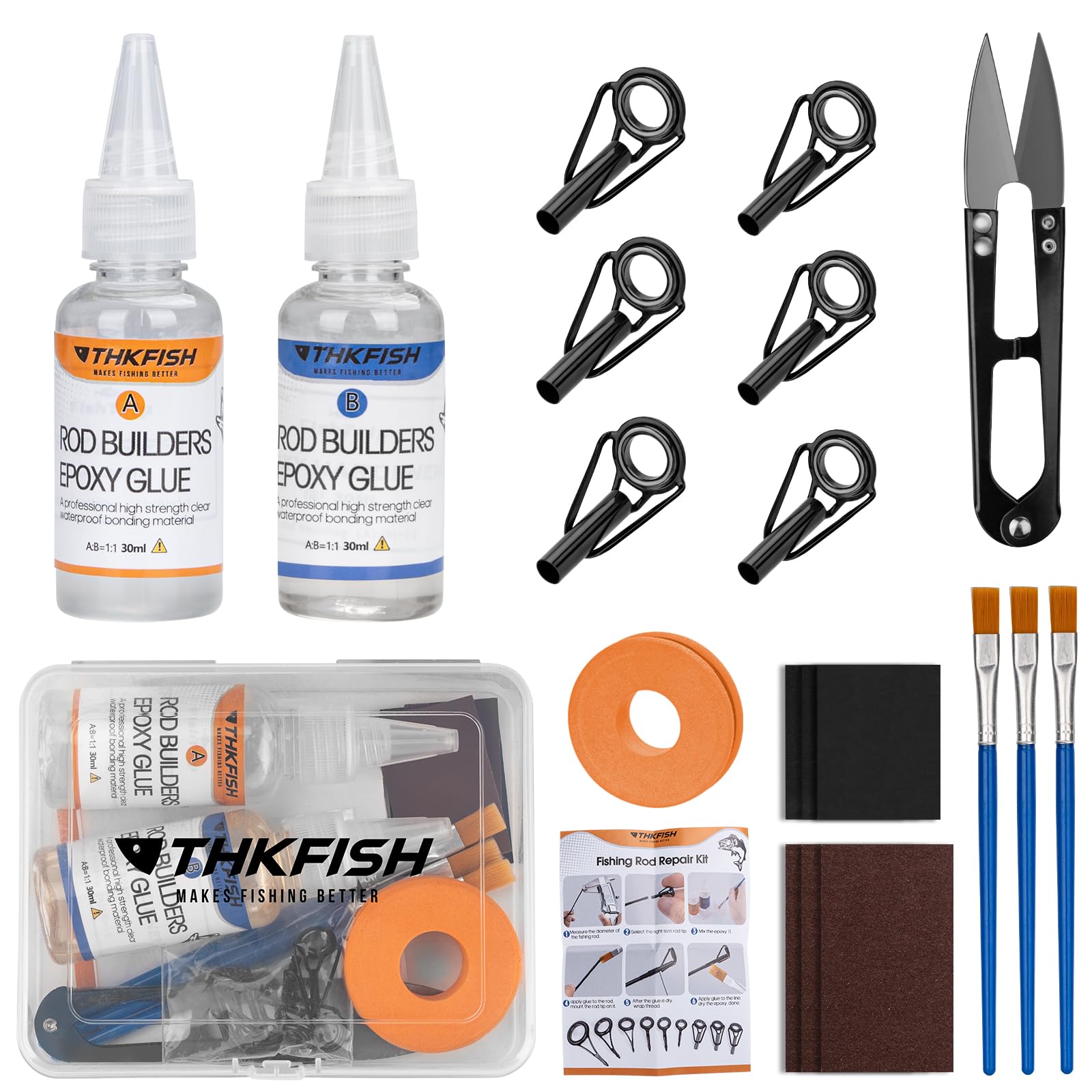 Snapklik.com : THKFISH Fishing Rod Tip Repair Kit Or Rod Guides