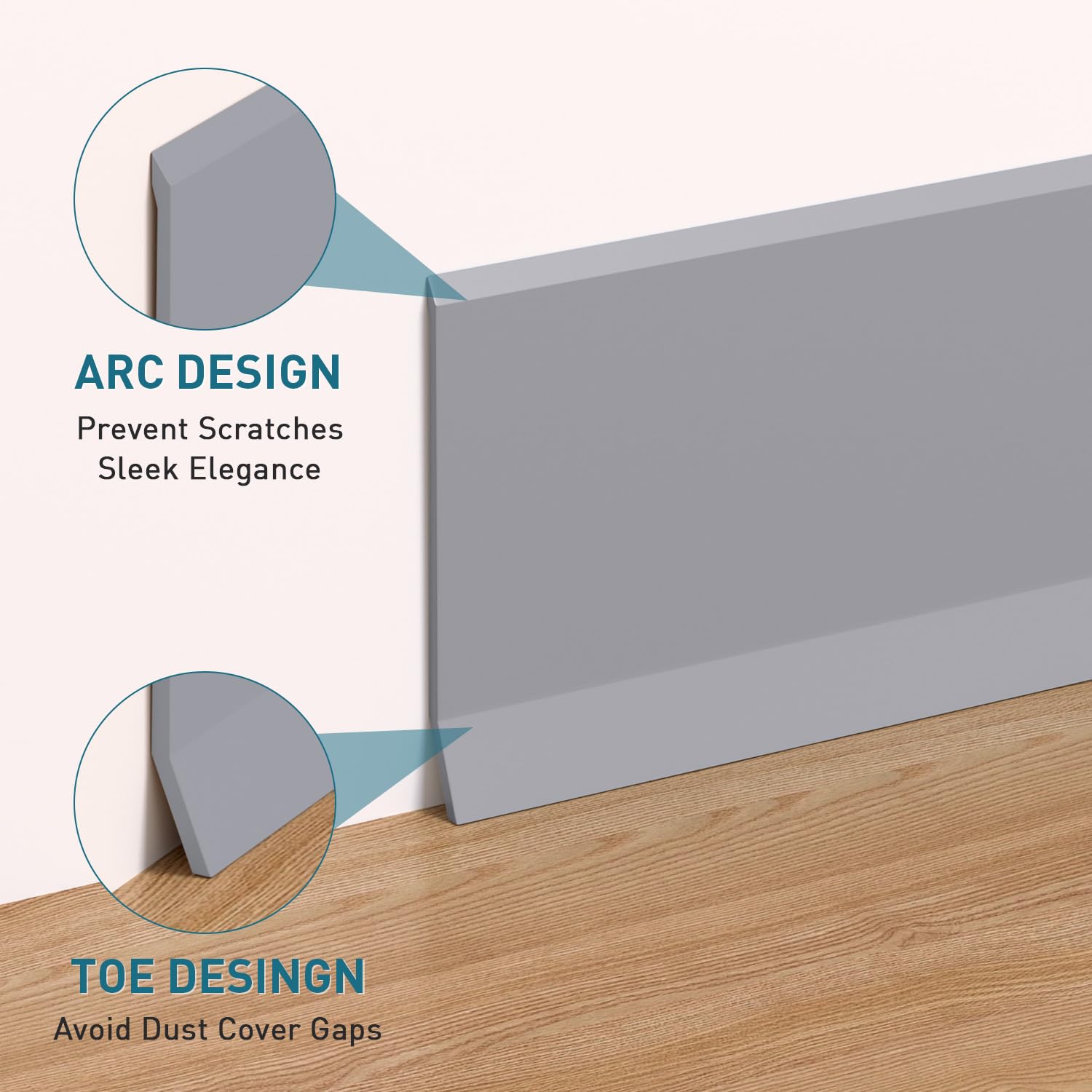 Snapklik.com : Flexible Baseboard Molding Trim, 4 Inch X 20 Feet Vinyl ...