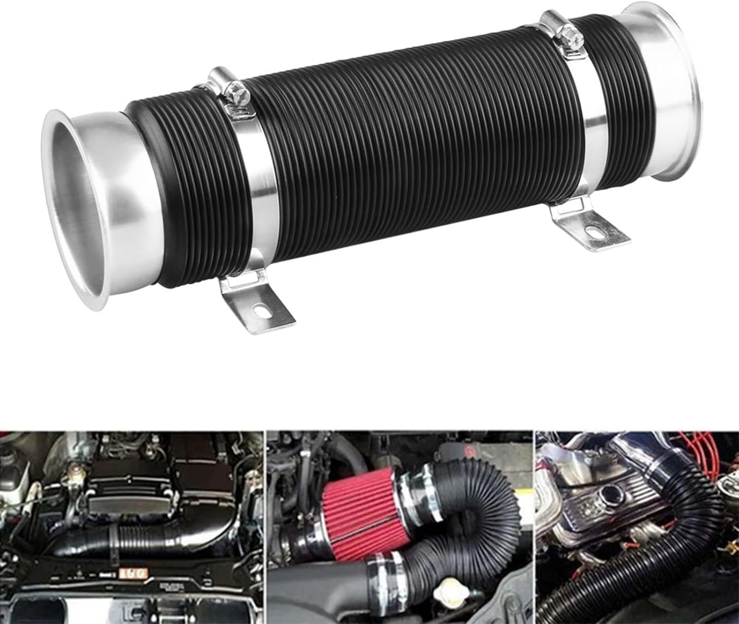 Sporacingrts Air Intake Pipe Inlet Hose Adjustable 3" 76mm Universal ...