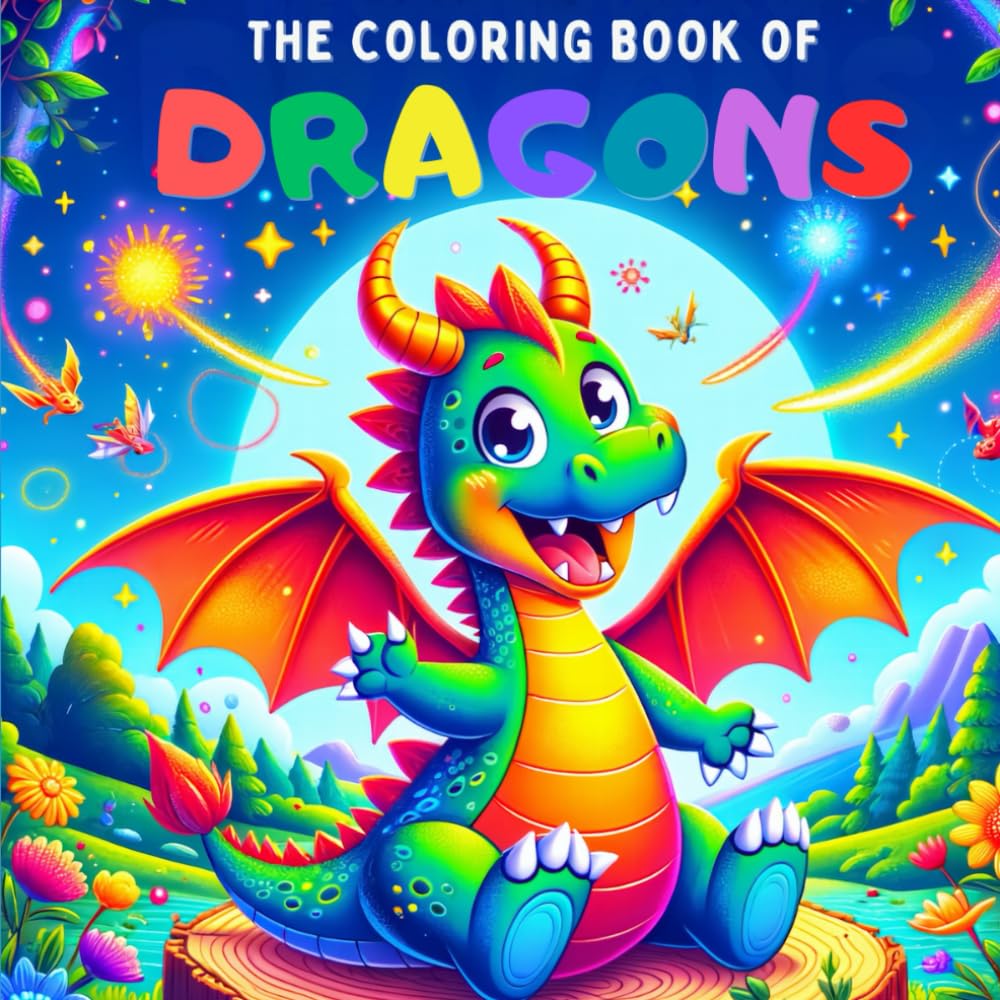 The Coloring Book of Dragons: 50 Coloring Pages For Kids To Enjoy ...