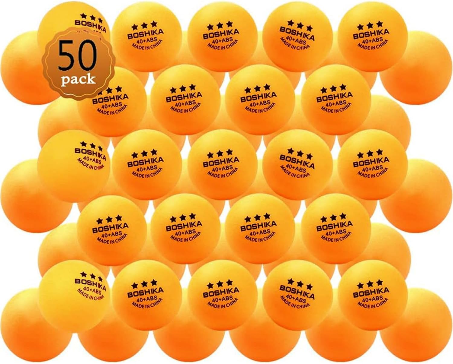 50 Pcs Ping Pong Balls,3-Star 40+ ABS High-Performance Yellow Table ...