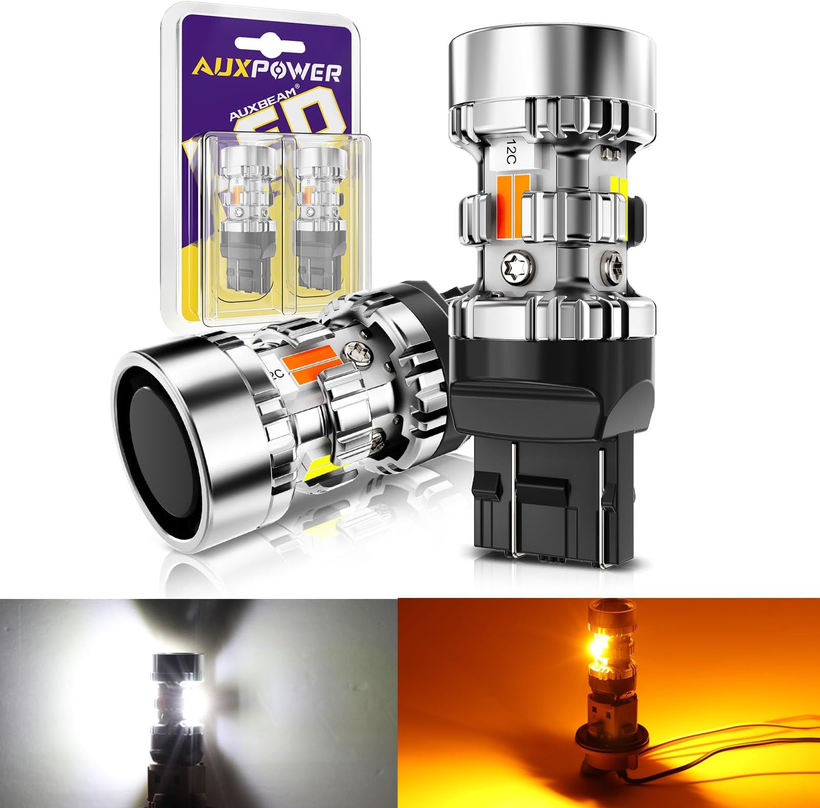 Amazon.com: LIGHSTA 7443 7444NA 7441 7440 T20 Switchback LED Bulbs ...