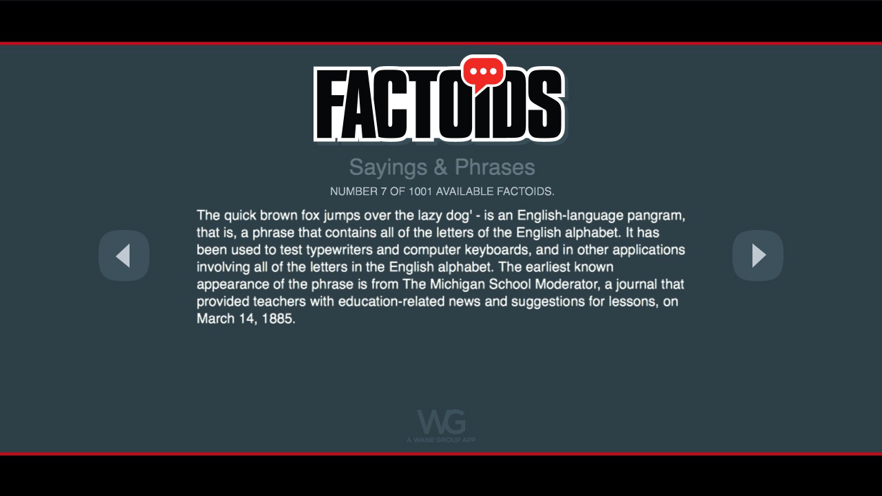 FactoidsFT Lite: A Collection of Useless Facts - App on Amazon Appstore