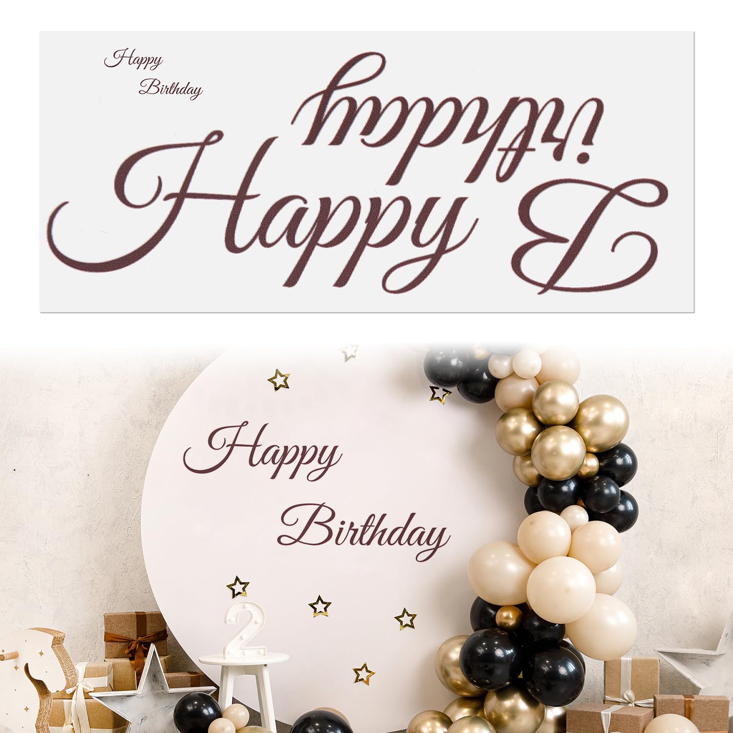 Happy Birthday Sign For Backdrop Self Adhesive Large Happy Birthday ...