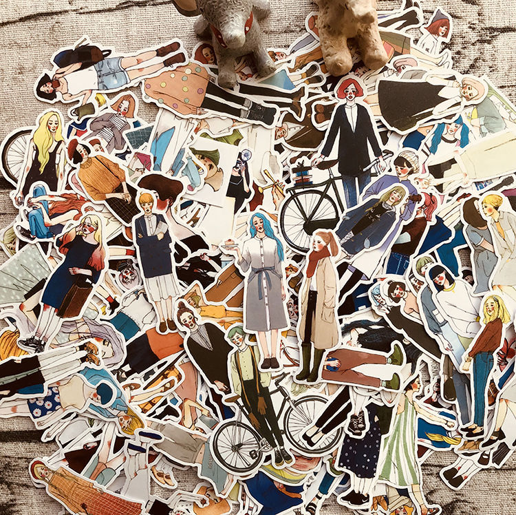 Watch 100 PCS Fashion Lovely Girls Stickers Waterproof Handbook DIY ...