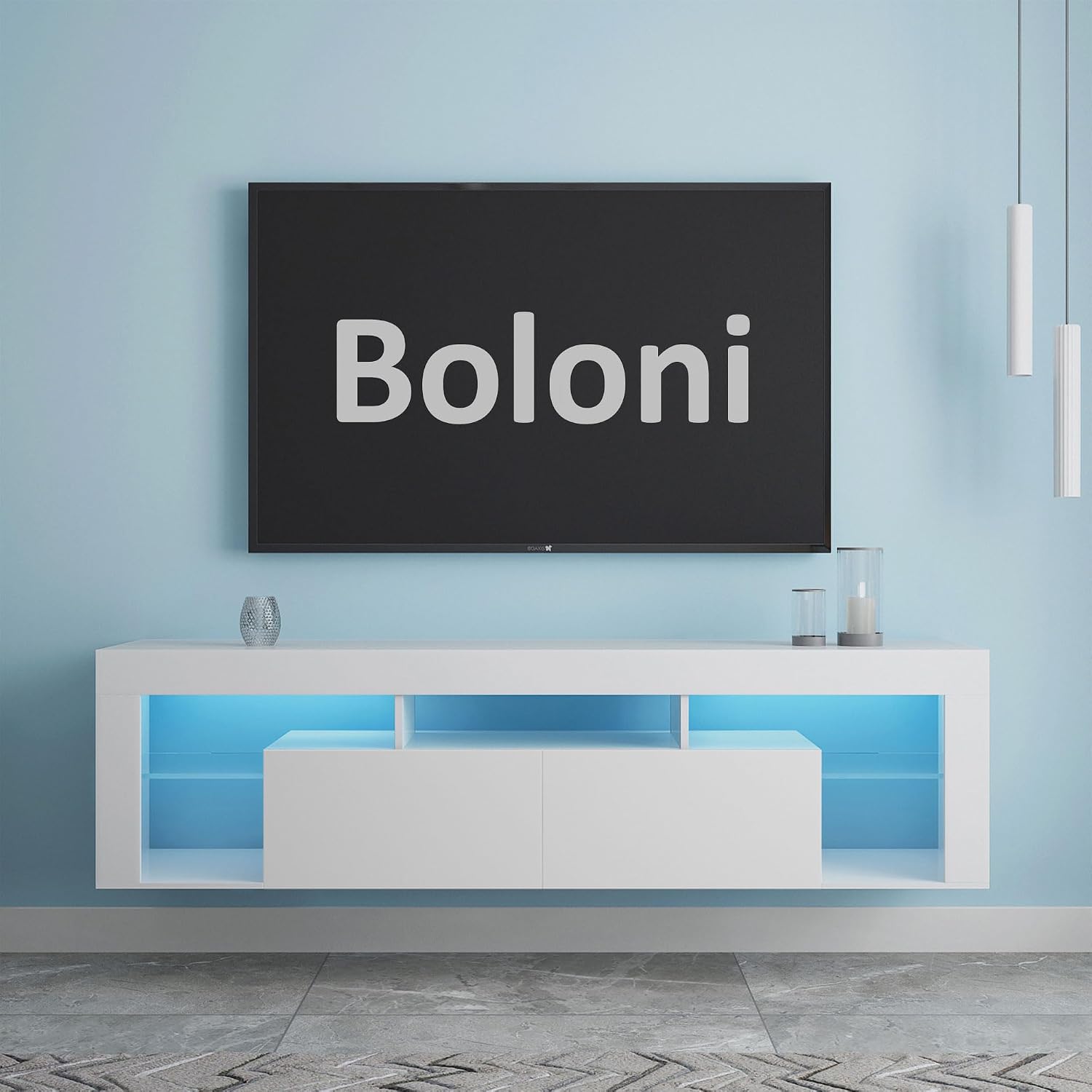 Amazon.com: Boloni Floating TV Stand with LED, Wall Mounted ...