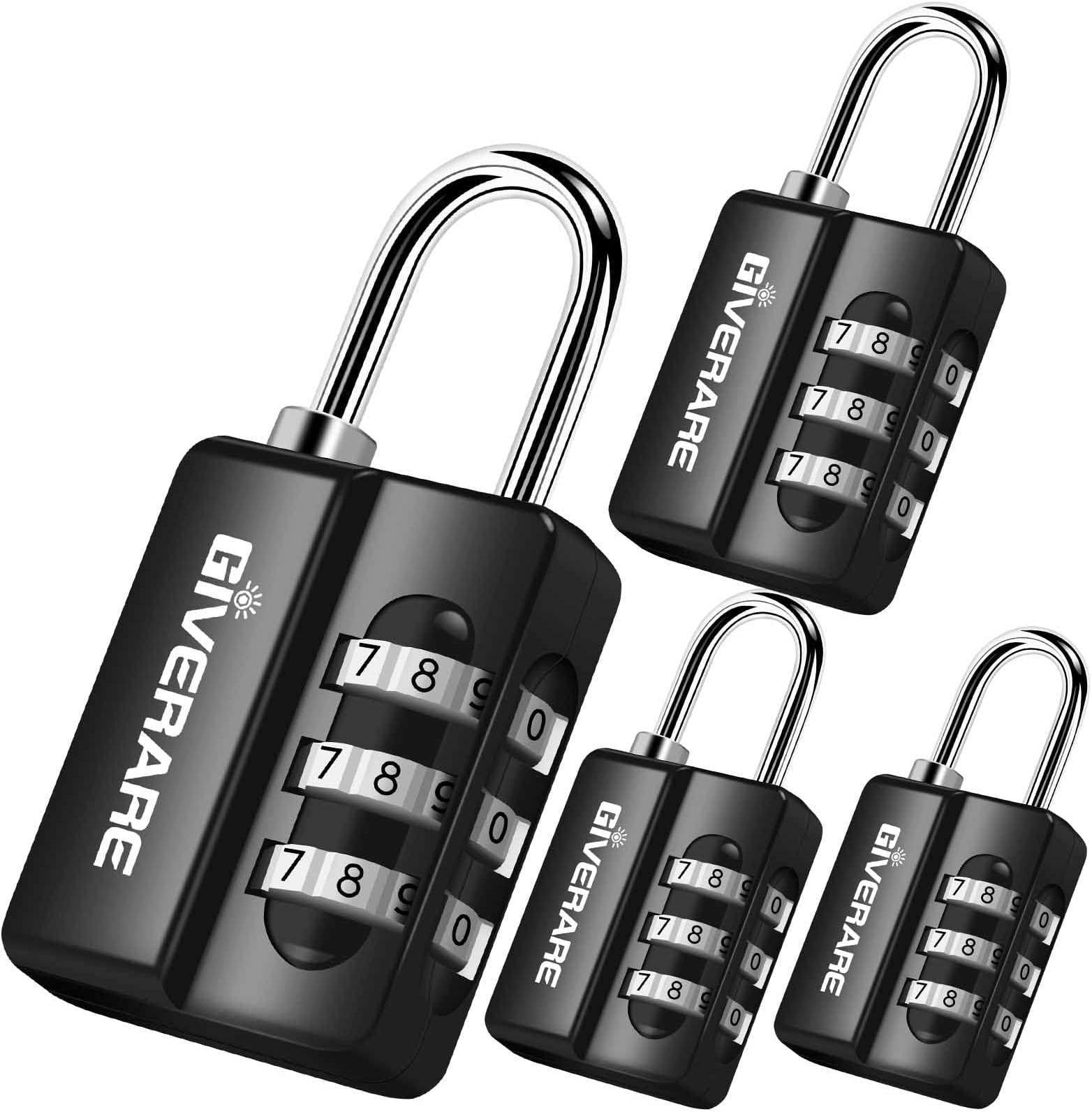 DonJon Padlock,2 Pack Combination Lock 3 Digit Padlock for Gym,Outdoor ...