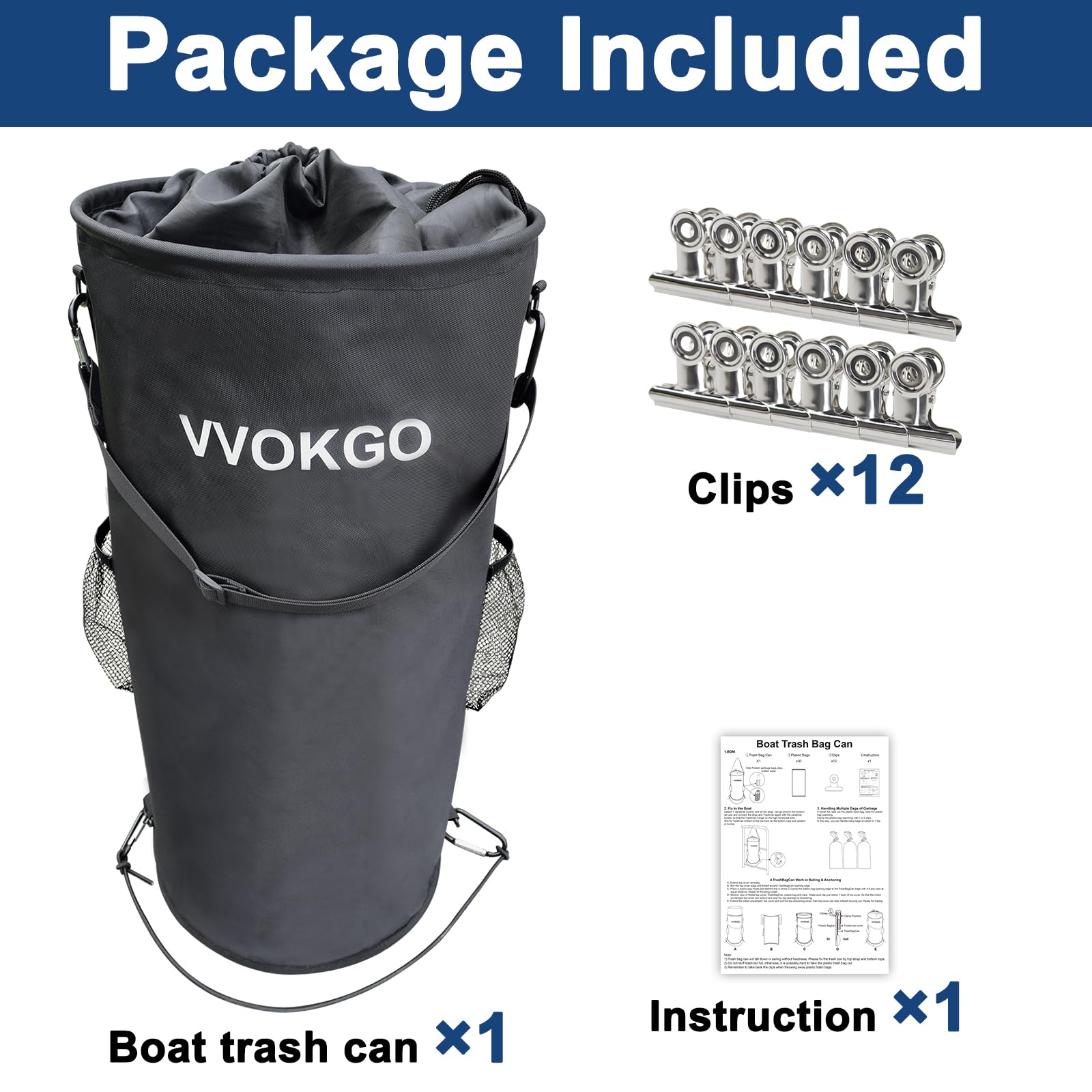 Snapklik.com : Boat Trash Can, 100% Odor Leak Proof 1000D Portable ...