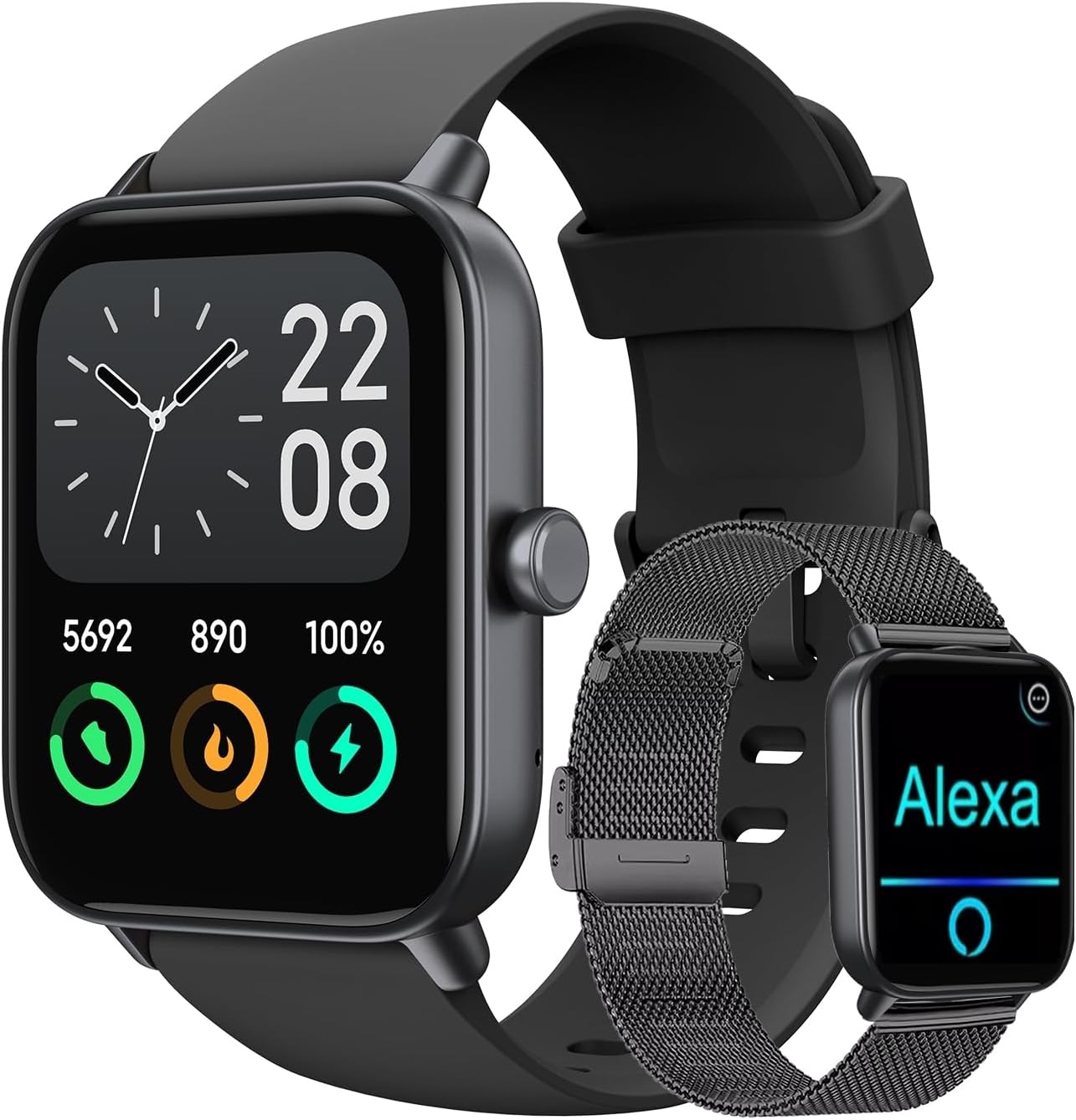 SHANDABULIU Smartwatch, Reloj Inteligente Hombre con Alexa y Llamadas ...