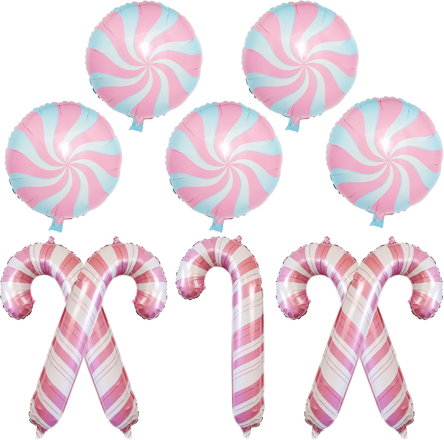 Amazon.com: Christmas Candy Cane Foil Balloons, Sweet Light Baby Pink ...