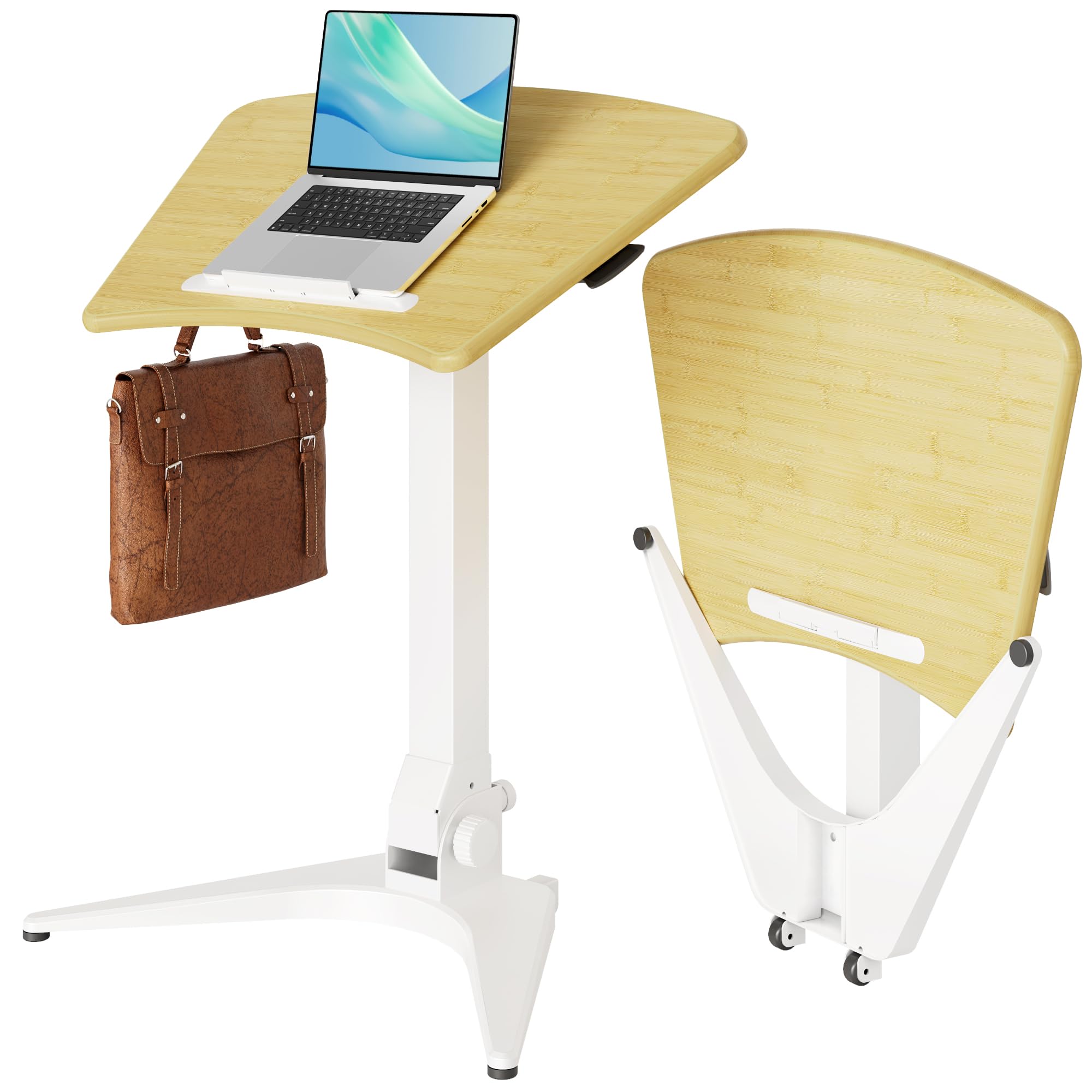 Amazon.com: Claiks Mobile Standing Desk, Portable Rolling Standing Desk ...