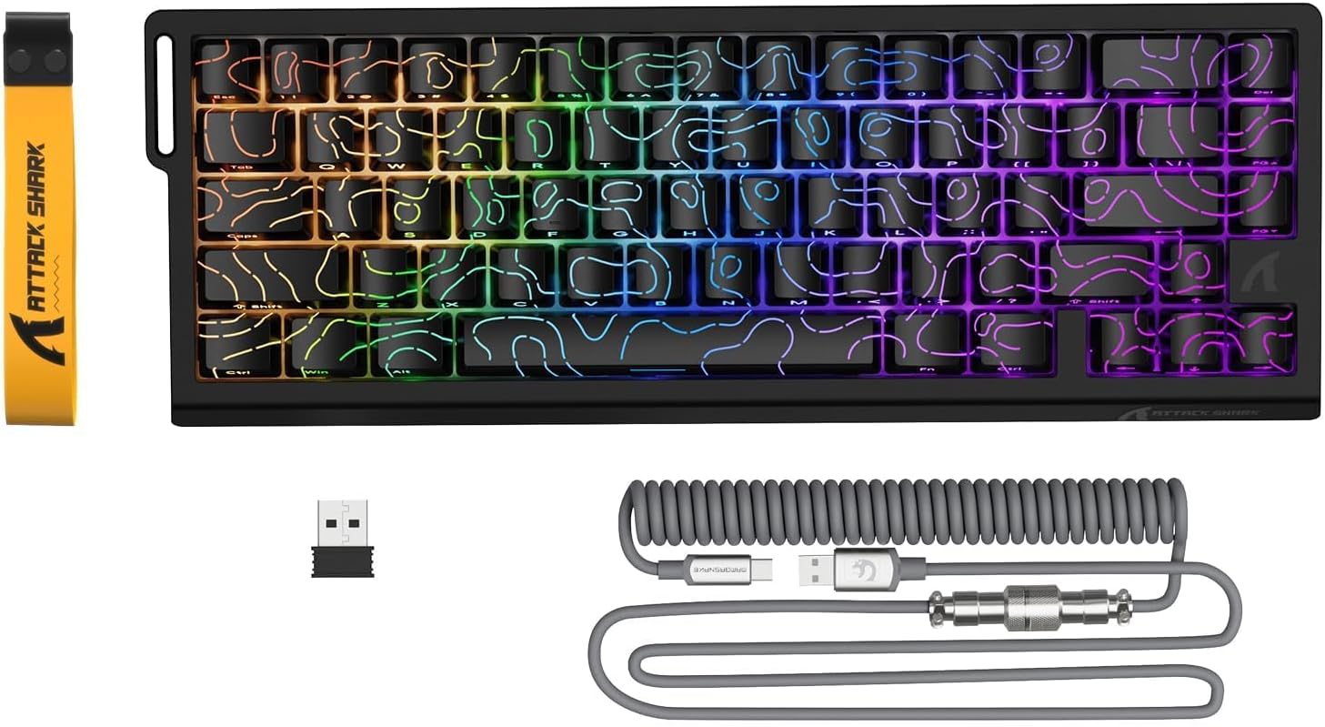 ATTACK SHARK X68PRO HE Rapid Trigger Wireless Keyboard, 0.01mm RT ...