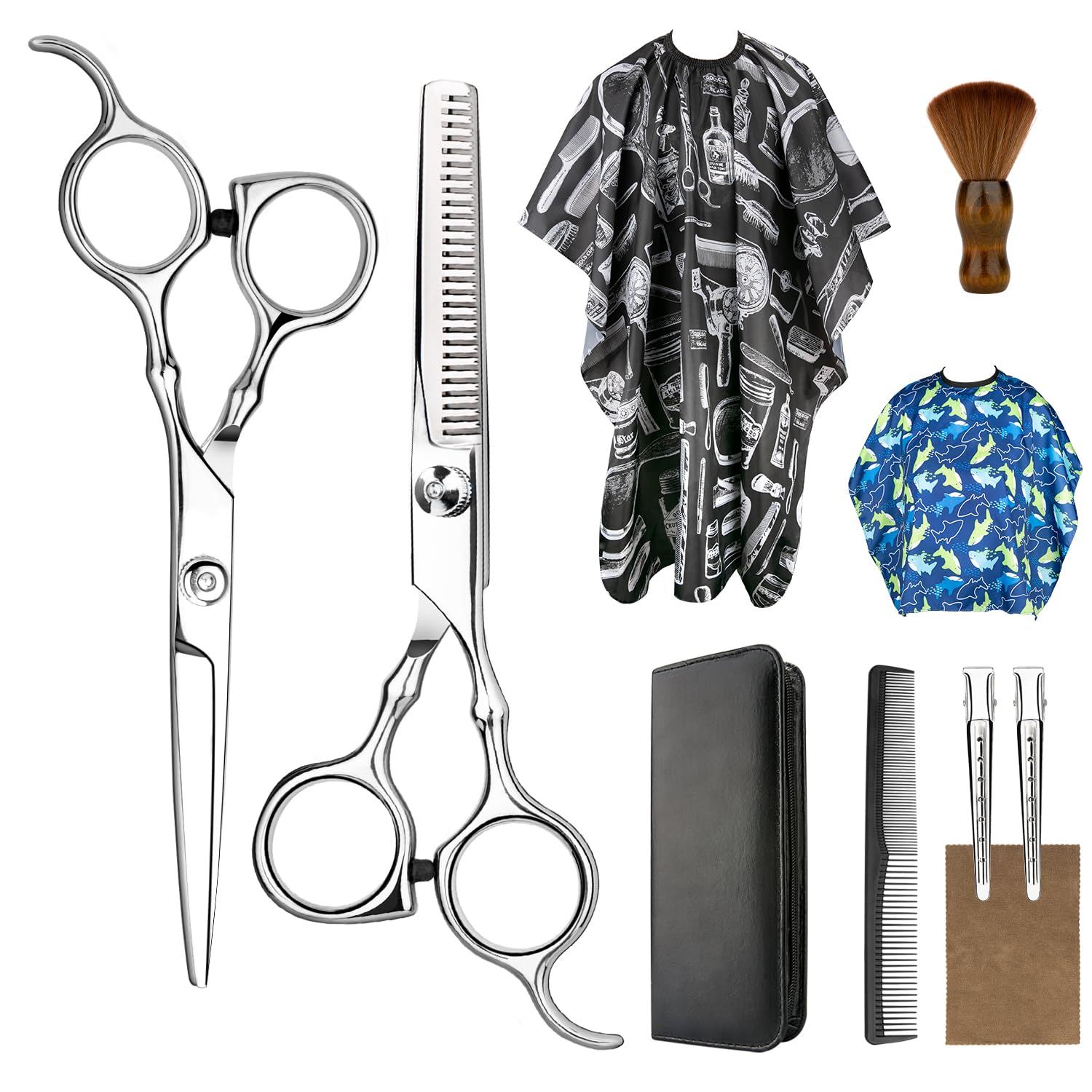 Amazon.com : Hair Cutting Scissors Capes and Brush Professional Home ...