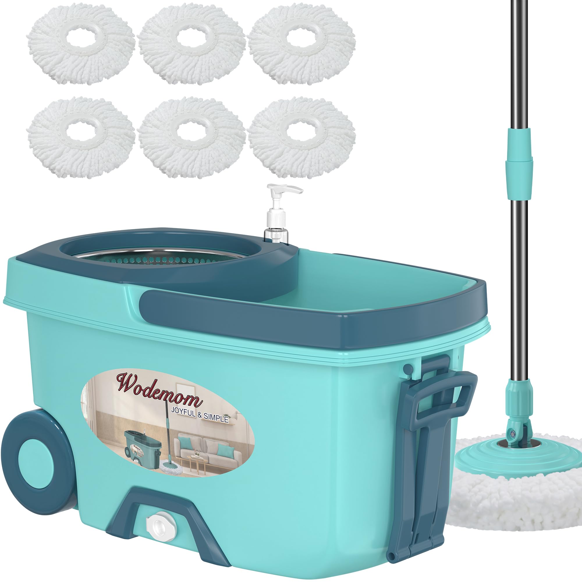 Amazon.com: Mop and Bucket with Wringer Set,Spin Mop and Bucket System ...