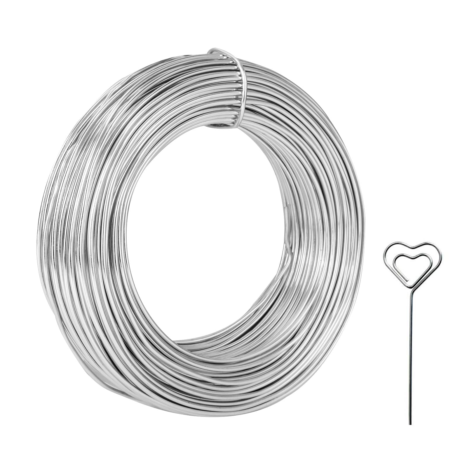 JMIATRY 12 Gauge 226.4ft / 69m Aluminium Craft Wire, 2mm Thick Silver ...