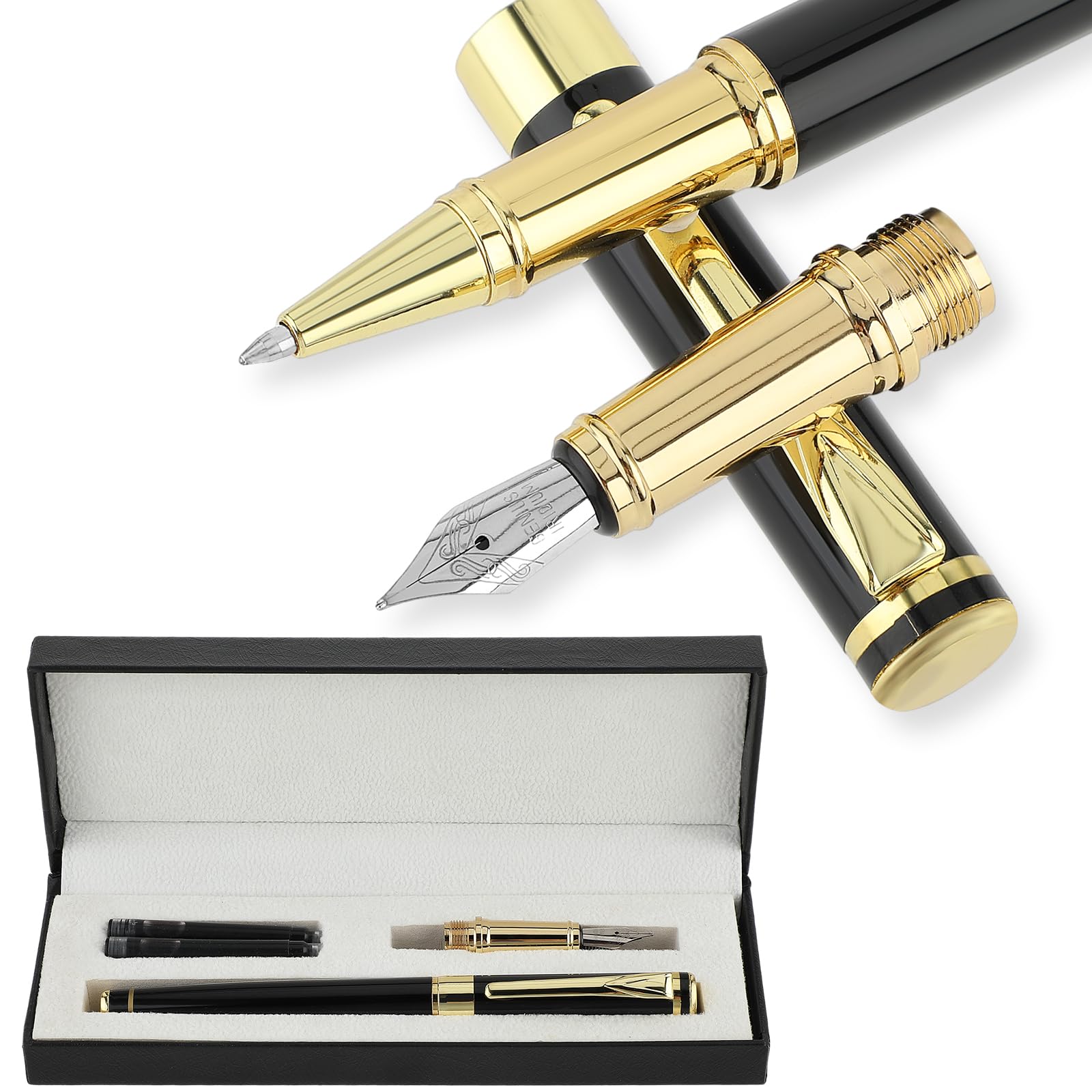 Amazon.com : Cobee Luxury Fountain Pen with Ballpoint Pen Nib, Fine ...