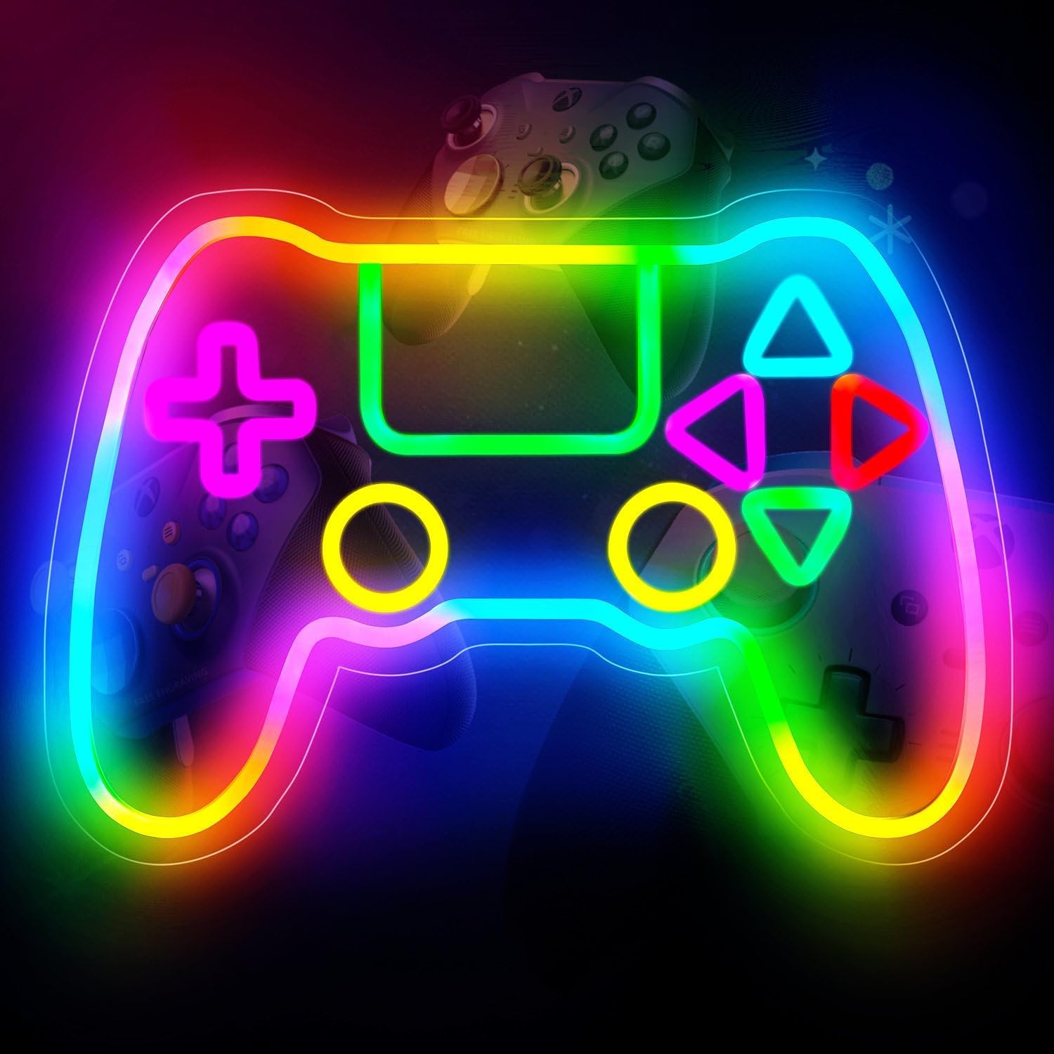 Gamer Neon Sign, LED Game Controller Gamepad Gaming Neon Light Sign for ...