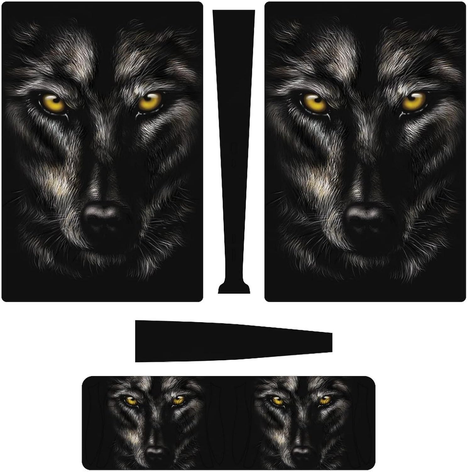 Amazon.com: Black Wolf 3pcs Whole Body Decal Cover Sticker for PS5 ...