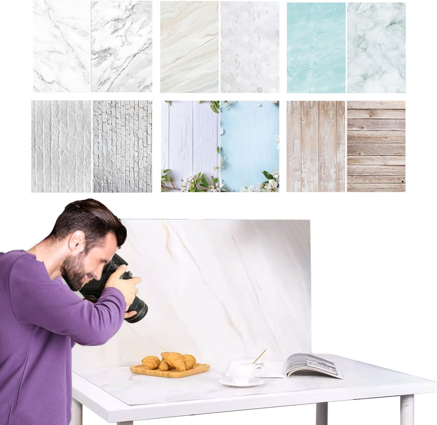 Amazon.com : 6PCS 12Patterns Double-Sided Photography Background Paper ...