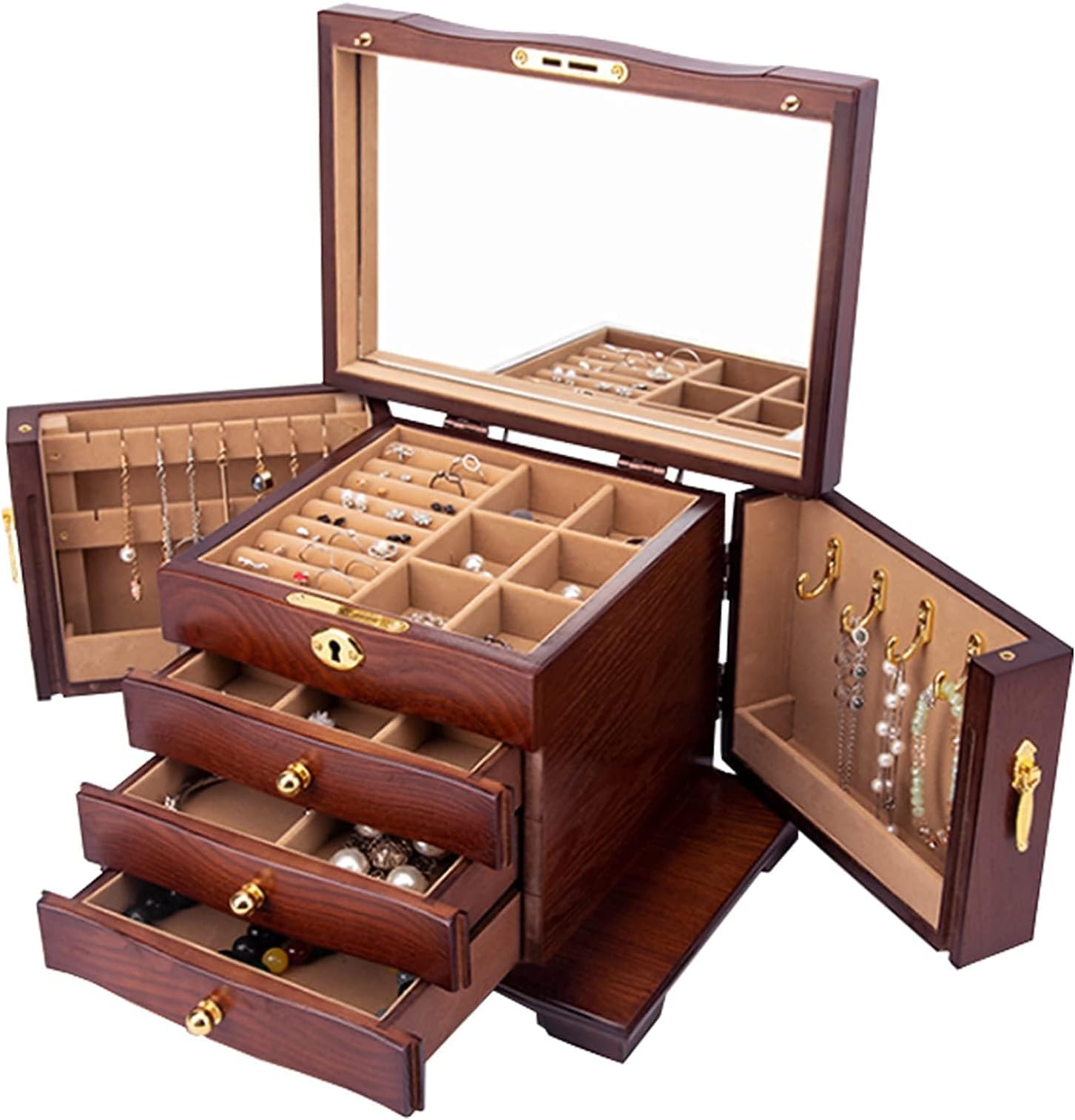 Amazon.com: Jewelry Box with Cherry Finish : Clothing, Shoes & Jewelry