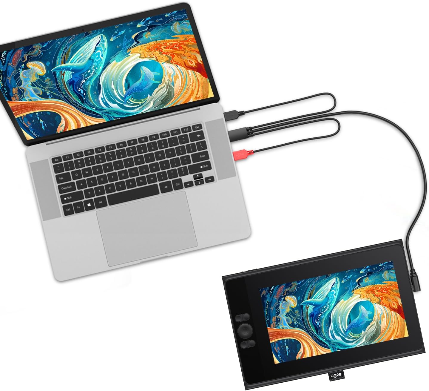 Amazon.com: UGEE 3 in 1 Cable Compatible with UE12/UE12 Plus /U1200 ...