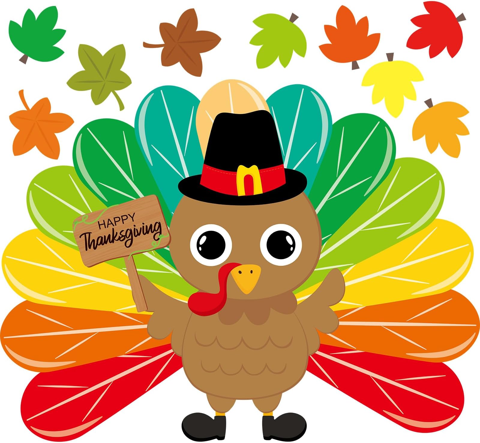 Amazon.com : B1ykin 78Pcs Thanksgiving Thankful Hands Turkey Bulletin ...