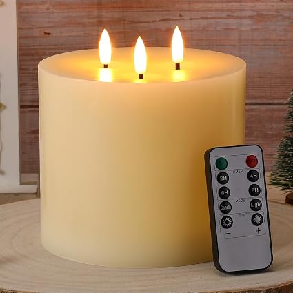 Amazon.com: Retisee Ivory Extra Large Flameless Candles 6'' x 6'' LED ...