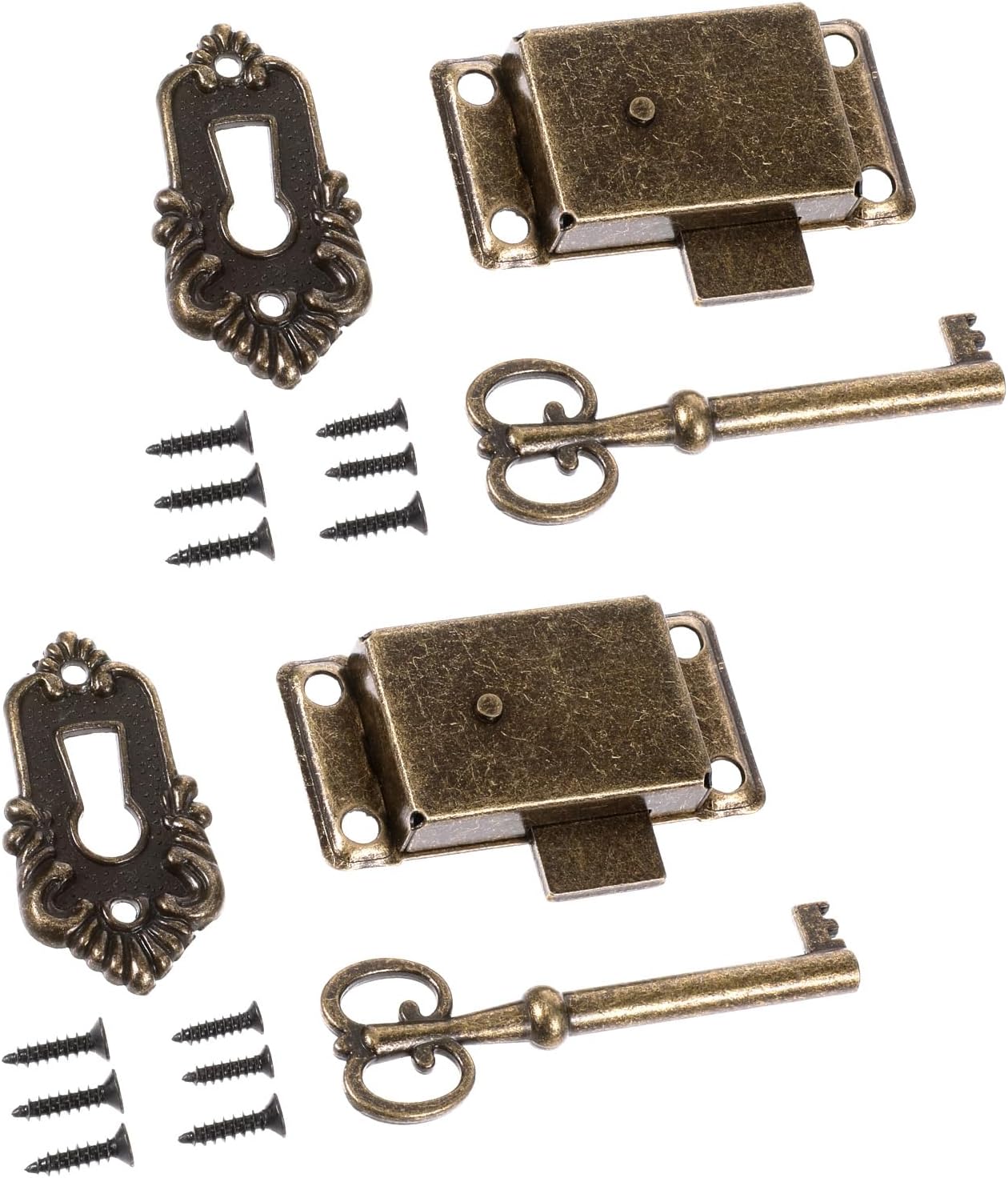 2Sets Skeleton Key Lock Decorative Vintage Cabinet Cupboard Furniture ...