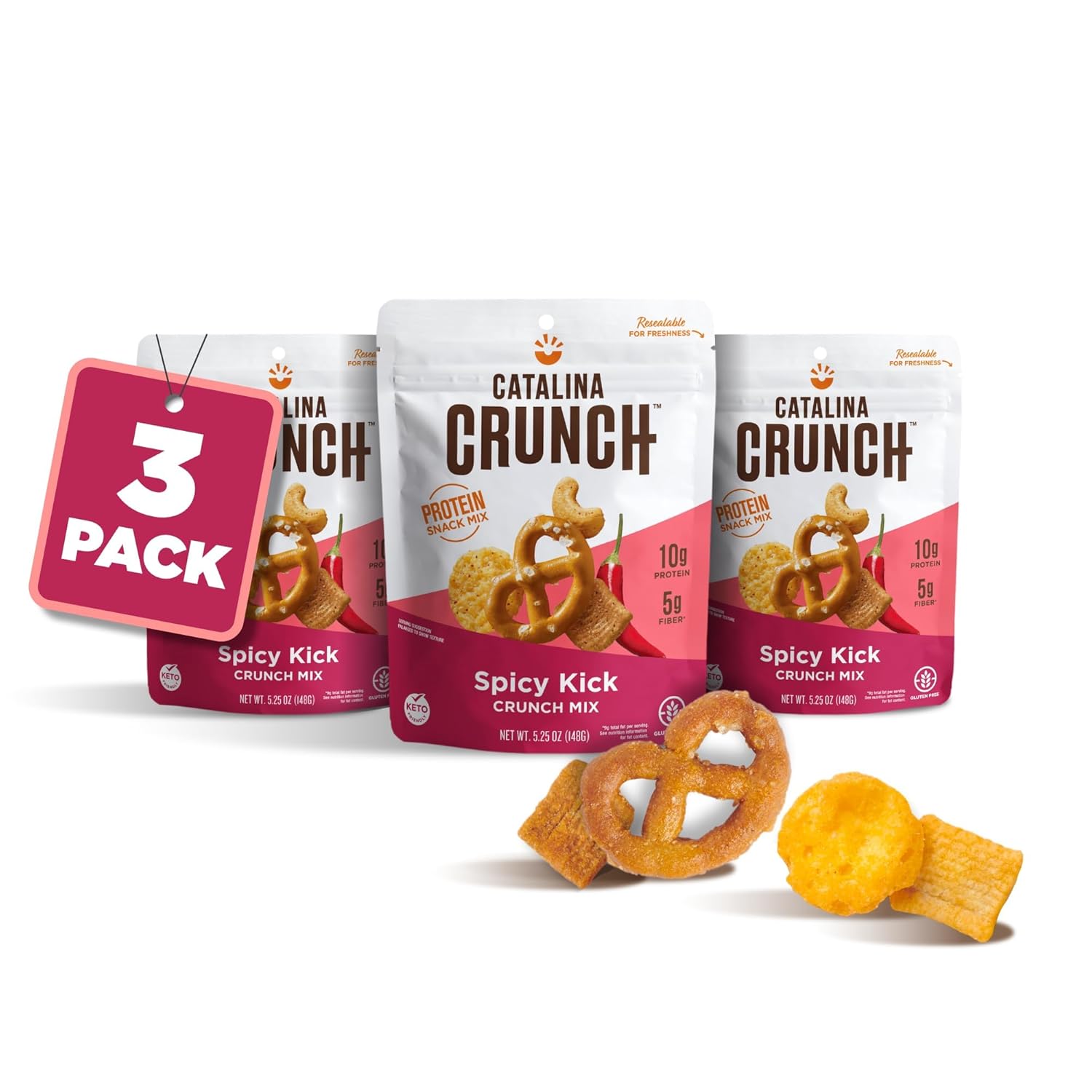 Amazon.com: Catalina Crunch Mix Spicy Kick High Fiber Protein Snack Mix ...