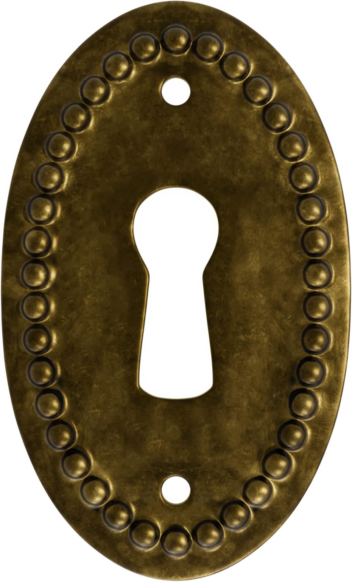 B-260 K-11A Oval Beaded Antique Brass Keyhole Cover for Antique and ...