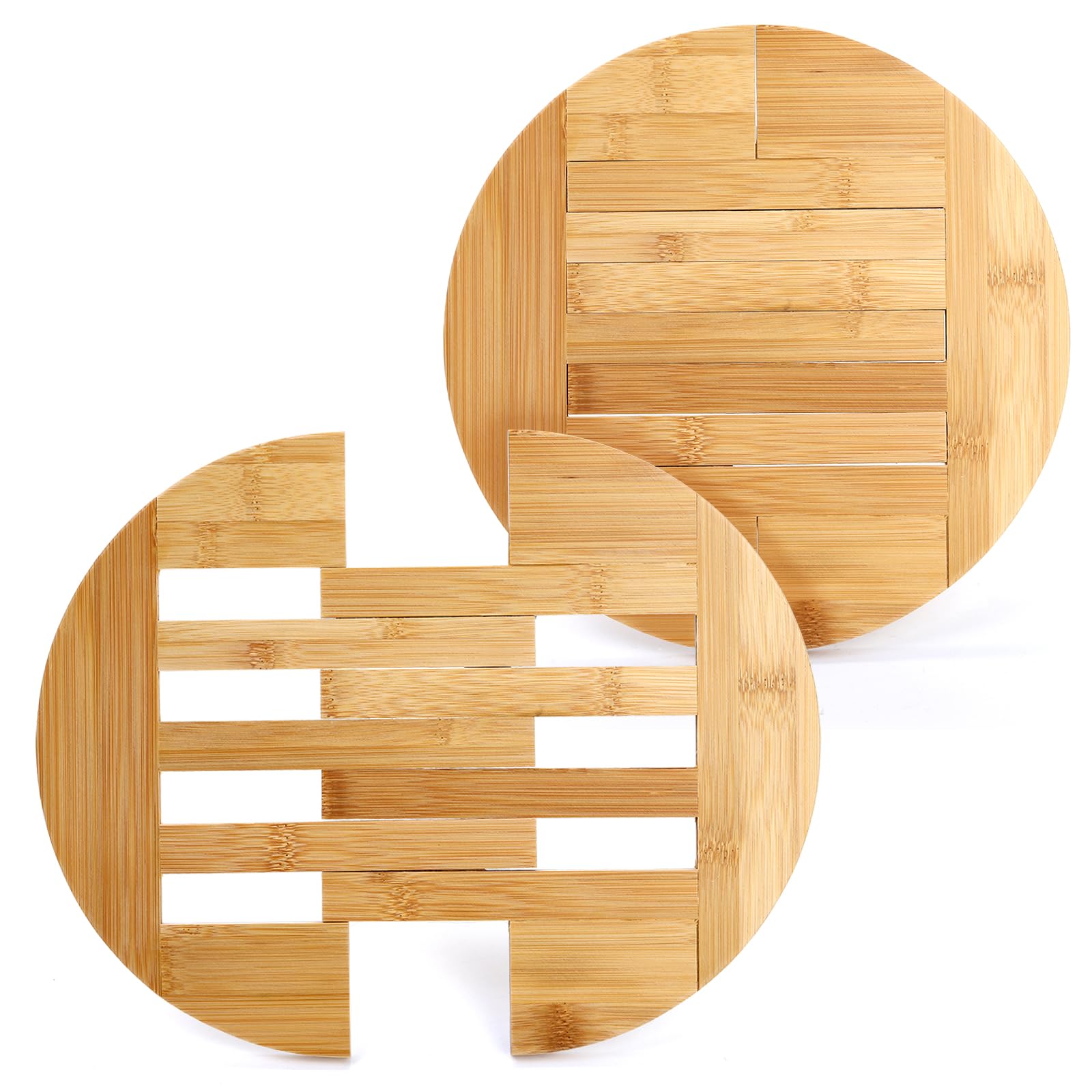 Amazon.com: Yarlung 2 Pack Bamboo Trivet Expandable 10 Inch to 12.5 ...
