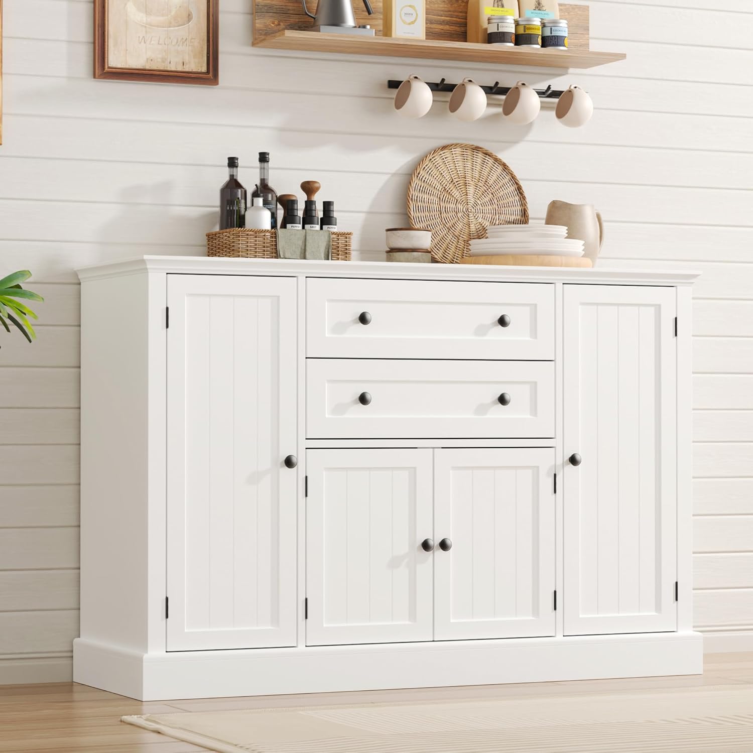 Amazon.com - DecoFurn Farmhouse 47" Buffet Cabinet with Storage,Large ...