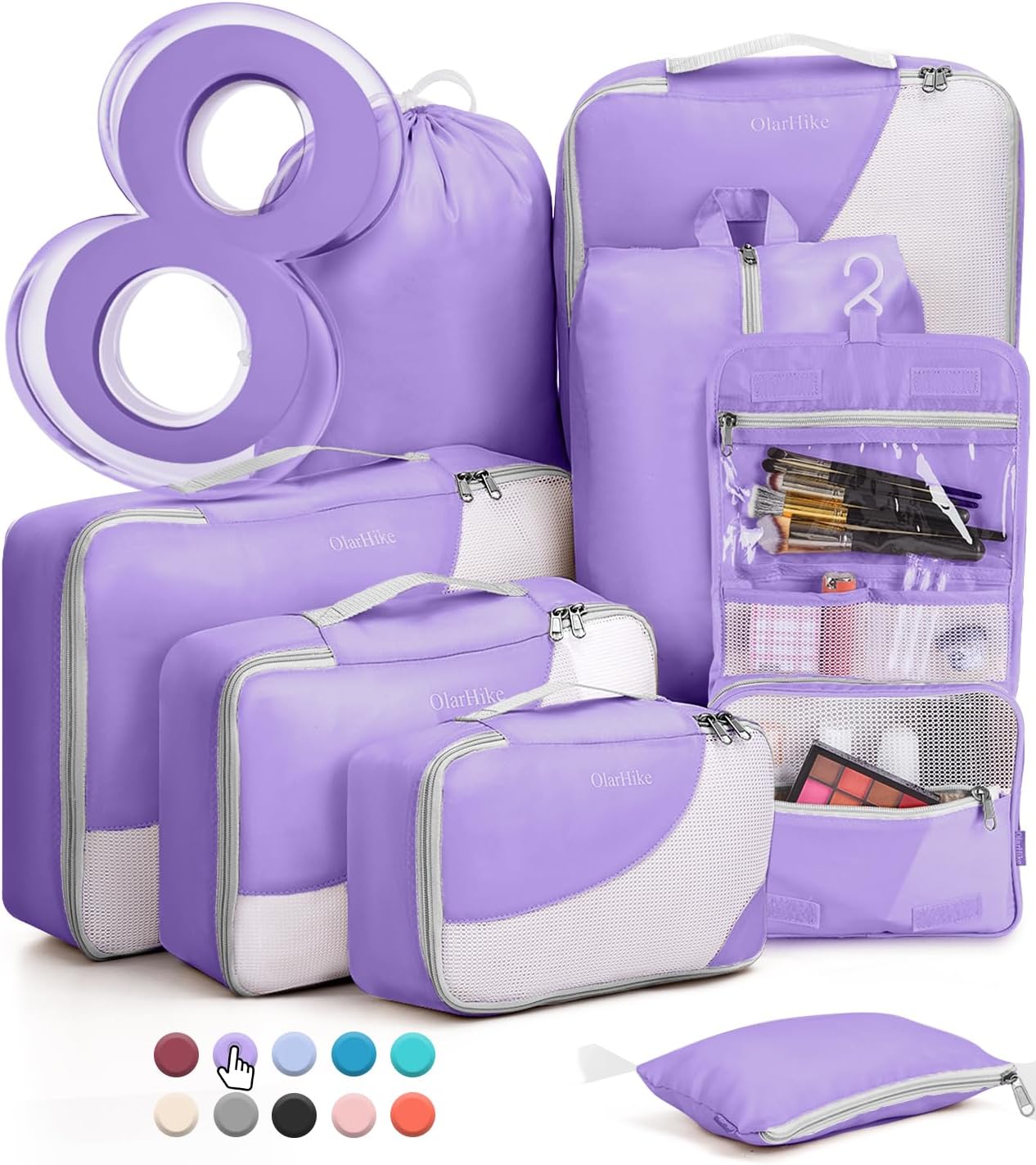 Amazon.com: 8 Pieces Packing Cubes for Travel, Sturdy Suitcase ...