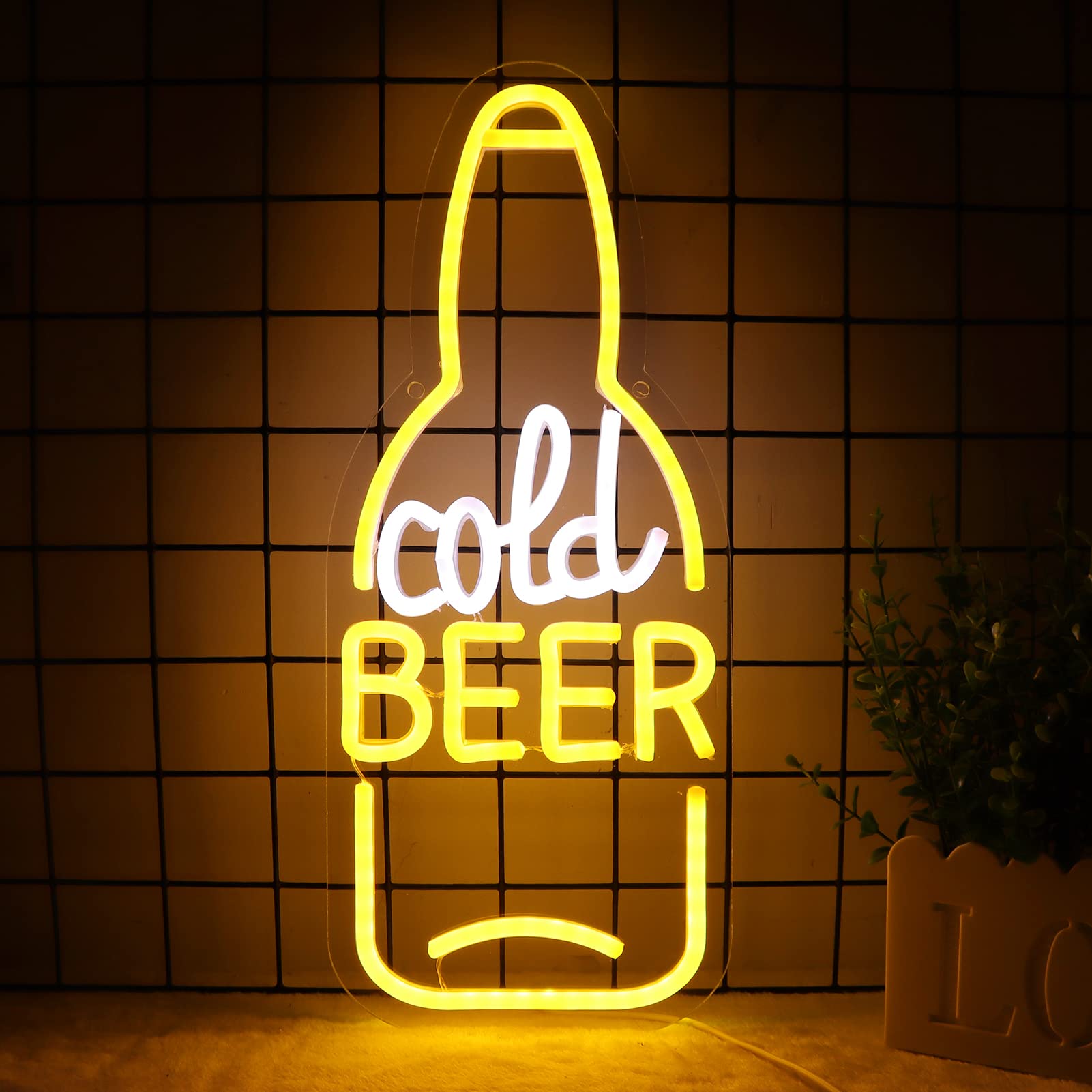 Cold Beer Neon Sign Neon Beer Signs For Beer Bar Pub Man Cave Bedroom ...