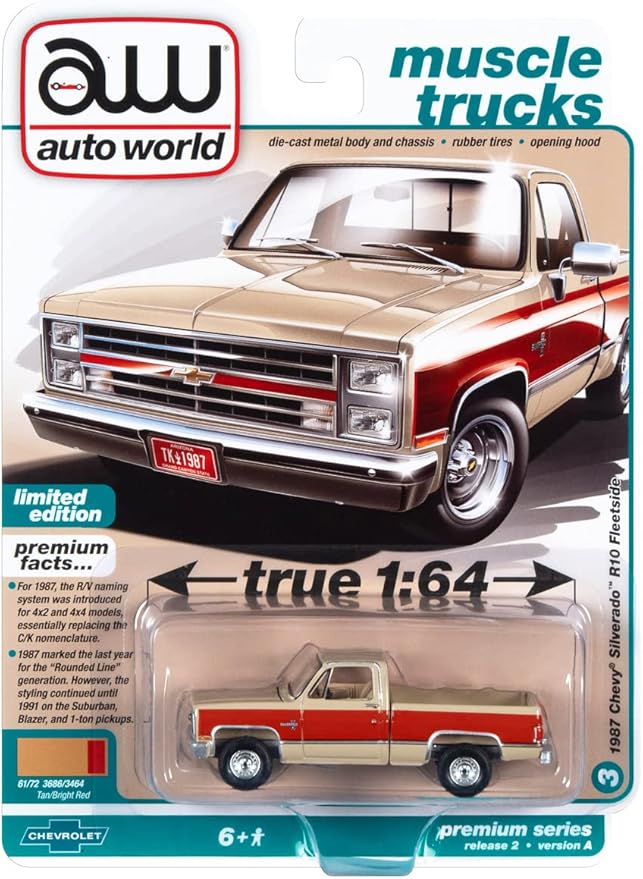 Amazon.com: 1987 Chevy Silverado R10 Fleetside Pickup Truck Tan ...