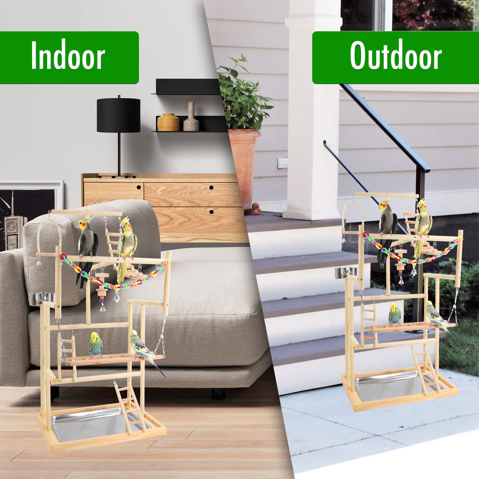 Kweetle 4 Layers Pet Parrot Playstand Bird Playground Bird Parrots Play ...