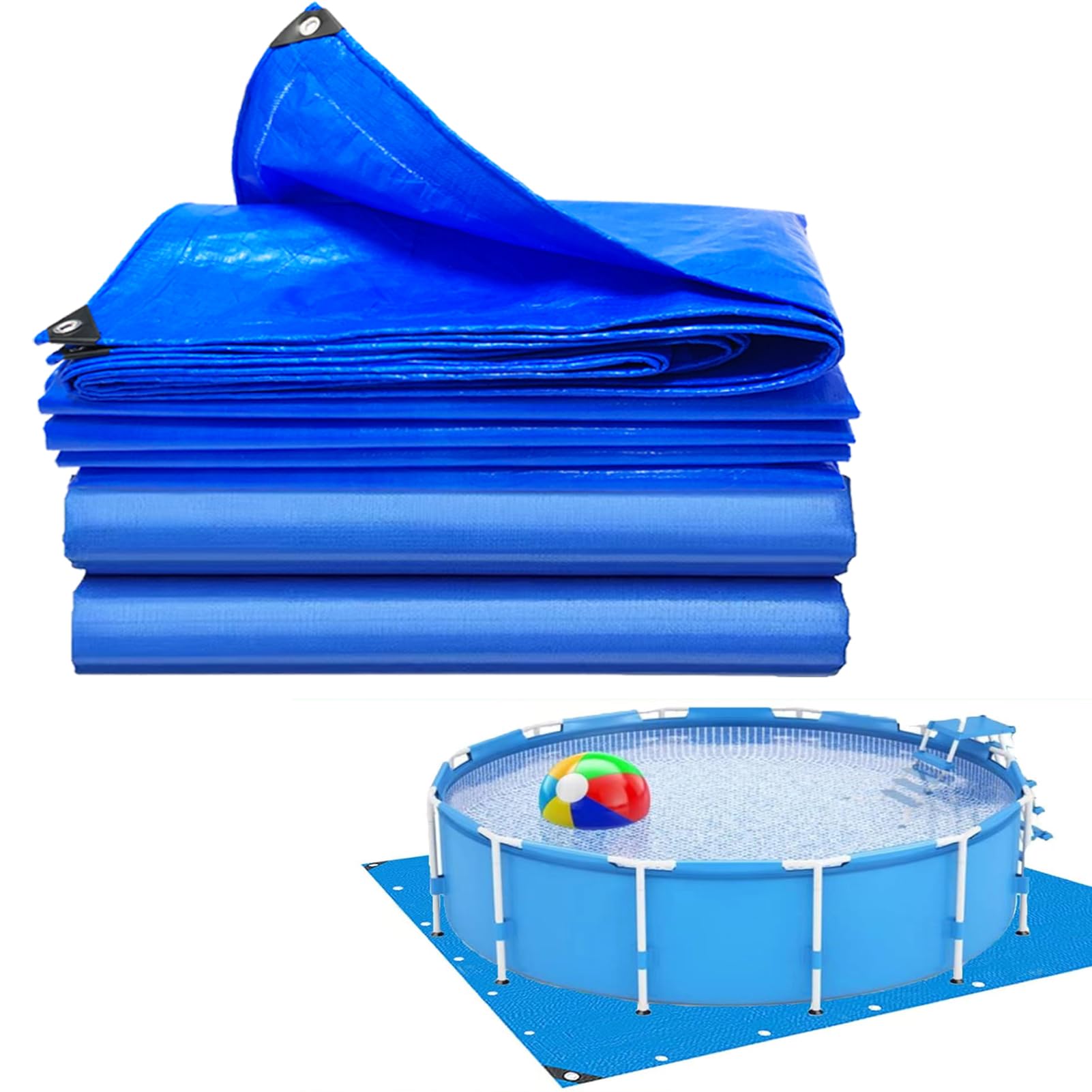 Amazon.com : Pool Tarps for Above Ground Pool, Square Anti-Aging Tarp ...
