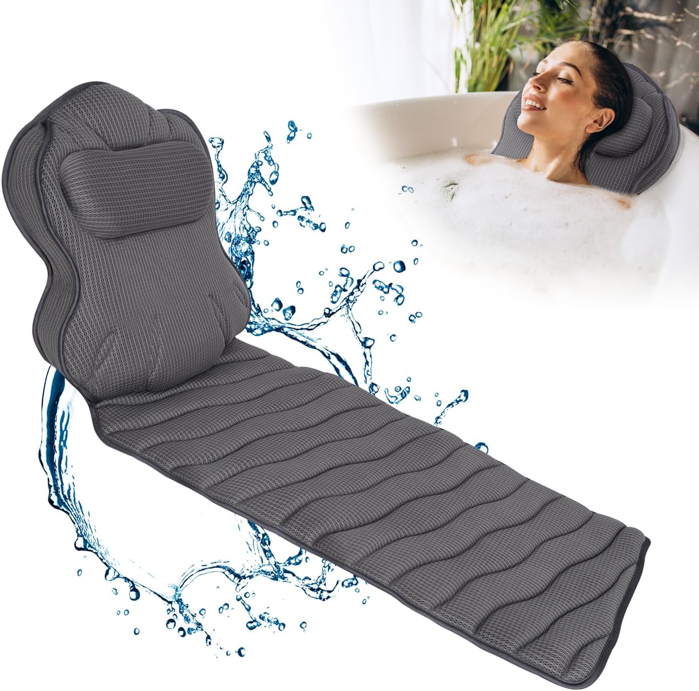 Amazon.com: Full Body Bath Pillow for The Bathtub, Thick Bathtub ...