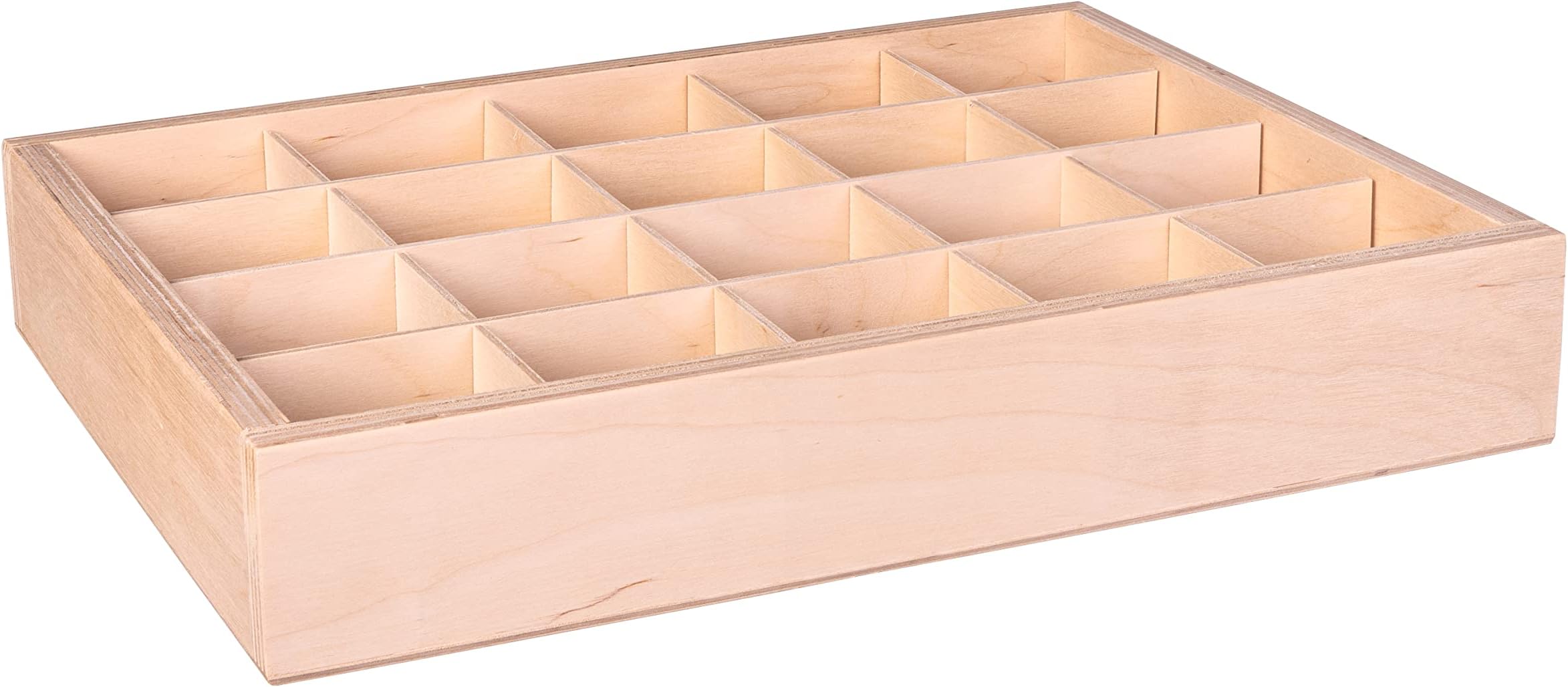 DOITOOL 20 Compartments Wooden Storage Divider Box, Sundries Container ...