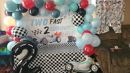 Amazon.com: kreat4joy Two Fast Two Curious Birthday Decorations Boy ...