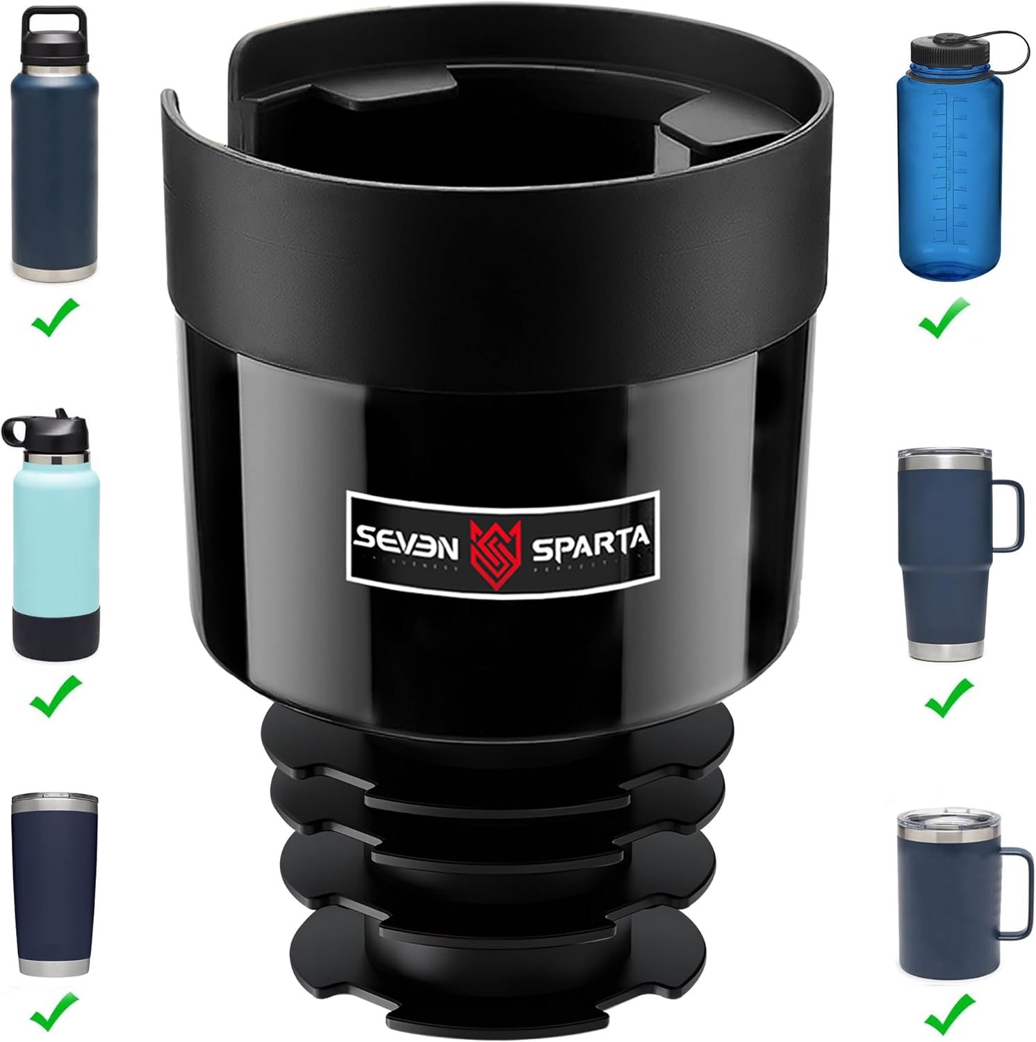 Amazon.com: Car Cup Holder Expander Adapter with Offset Rubber Base ...